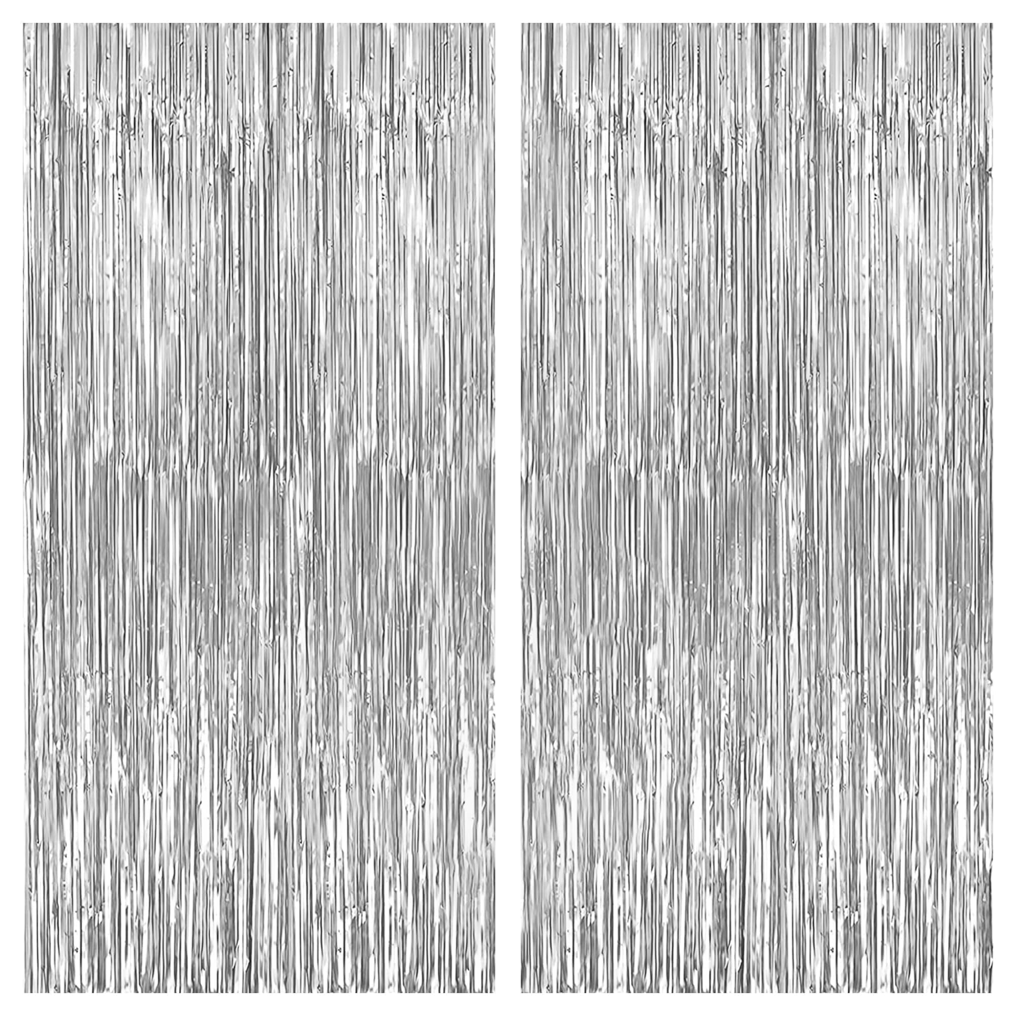 KatchOn, Large Silver Backdrop Curtain - 3.2x8 Feet, Pack of 2, Silver ...