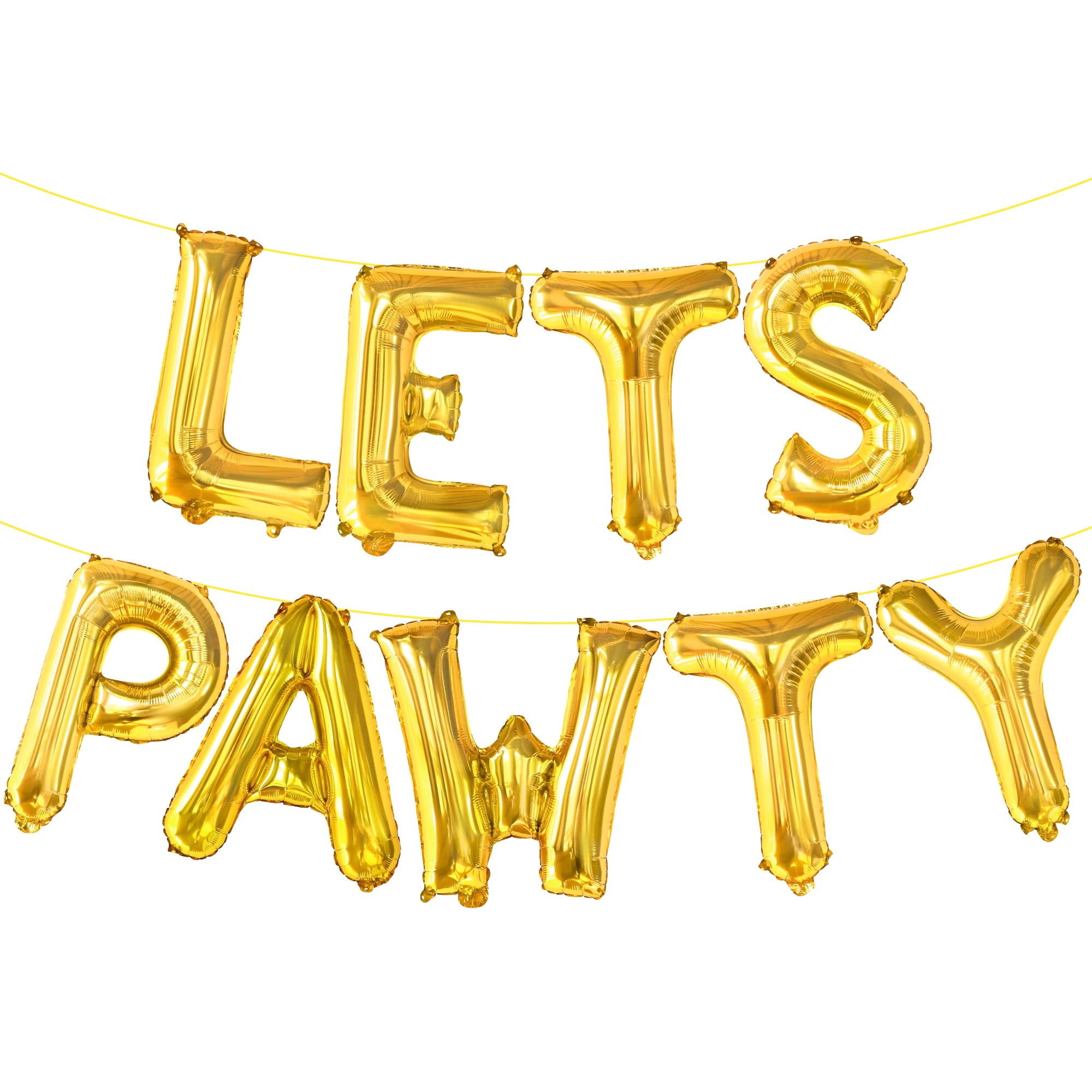 KatchOn, Lets Pawty CORNET Balloons Gold - 16 Inch | Lets Pawty Banner ...