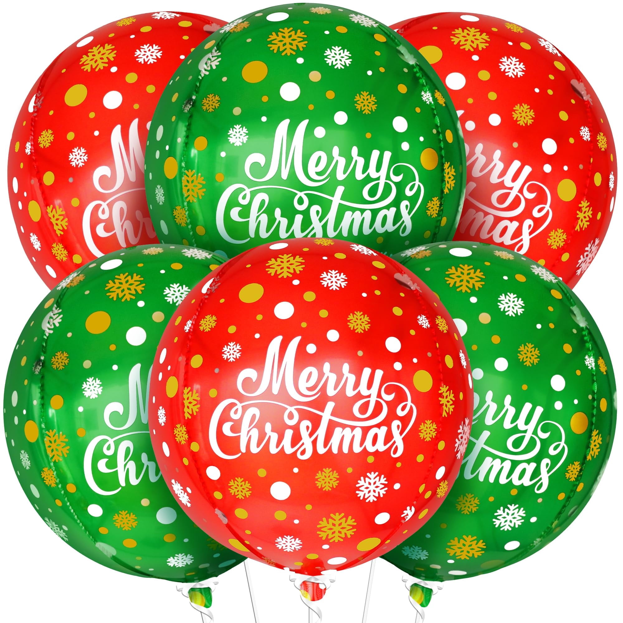 KatchOn Merry Christmas Balloons - 22 Inch, Pack of 6 | Red and Green ...