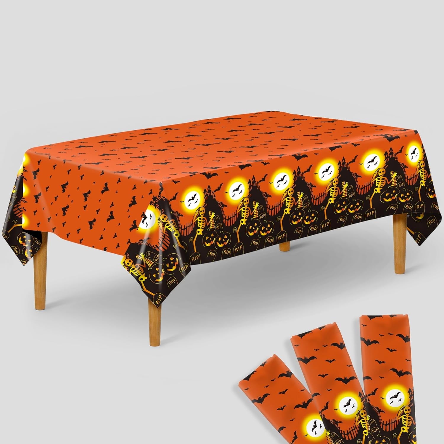 KatchOn, Orange Tablecloth Plastic - Large 54x72 Inch, Pack of 3 ...