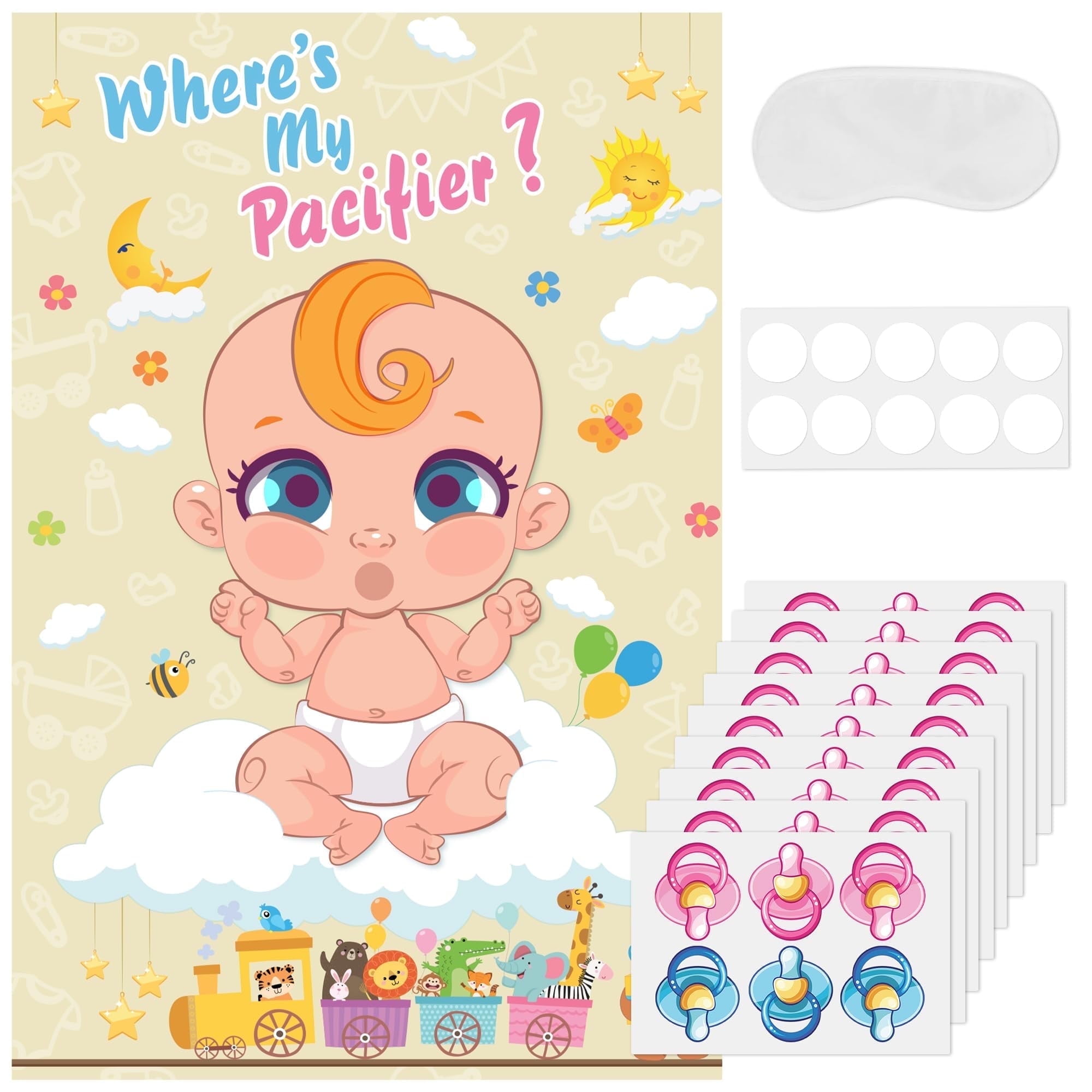 KatchOn, Pin the Pacifier Baby Shower Game Poster - 32x21 Inch, Pack of ...