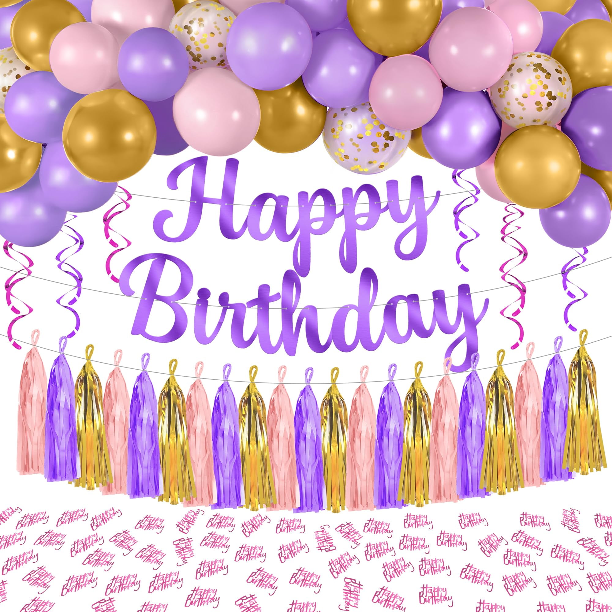 KatchOn, Pink andEGSC Purple Birthday Decorations - Huge, Pack of 66 ...