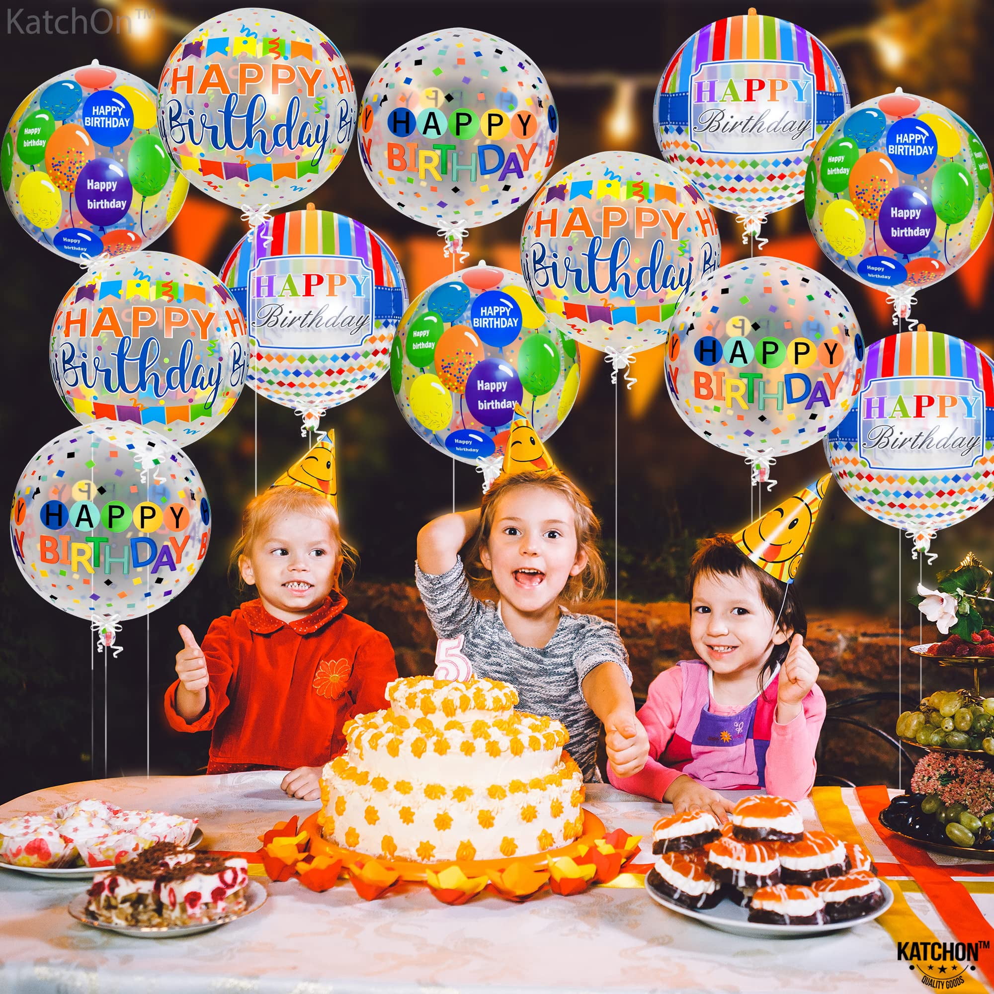 KatchOn, Rainbow Happy AJH3 Birthday Balloons for Women - 22 Pack of 12 ...
