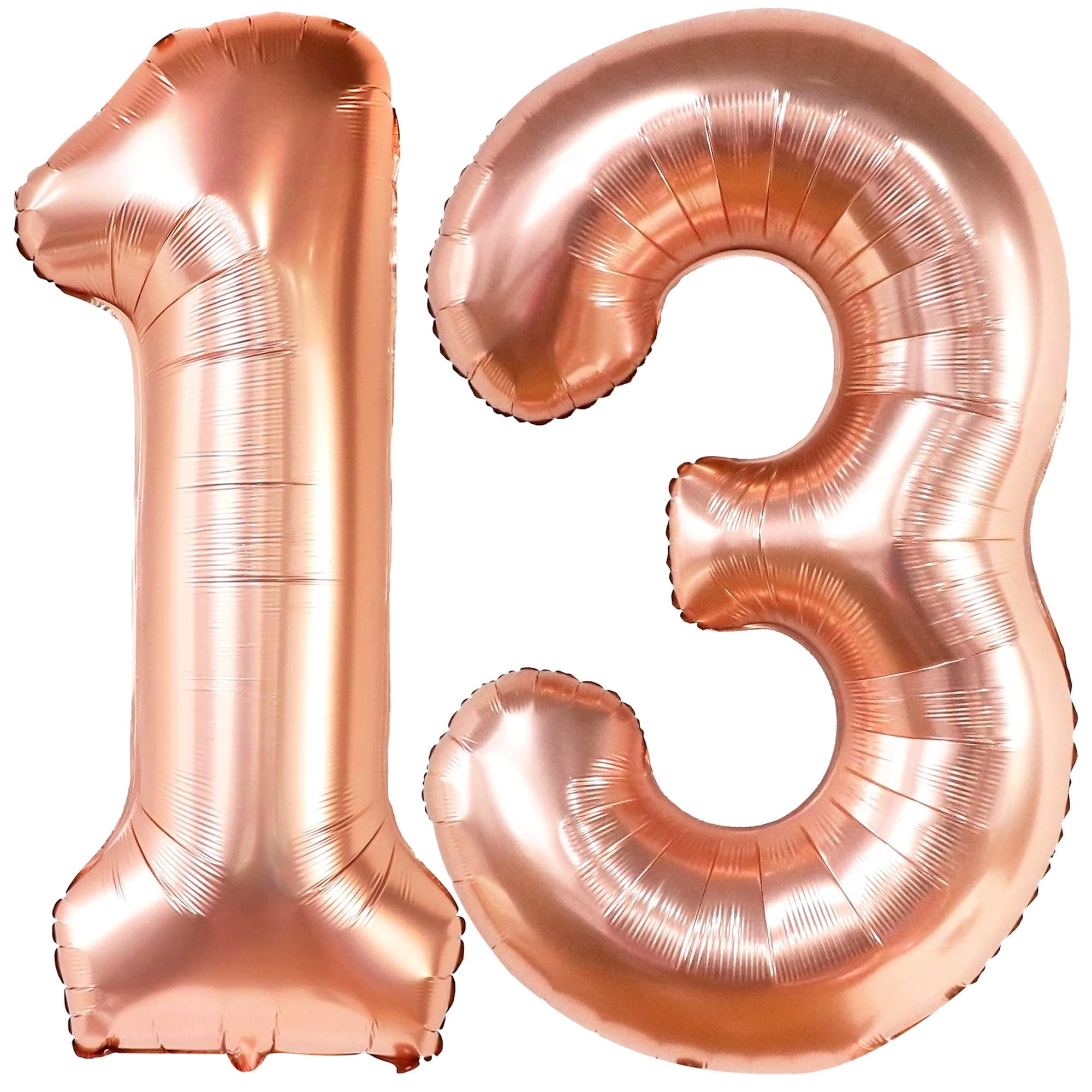KatchOn, Rose Gold FEV6 13 Balloon Numbers - Giant, 40 Inch | 13th Birthday Decorations for ...