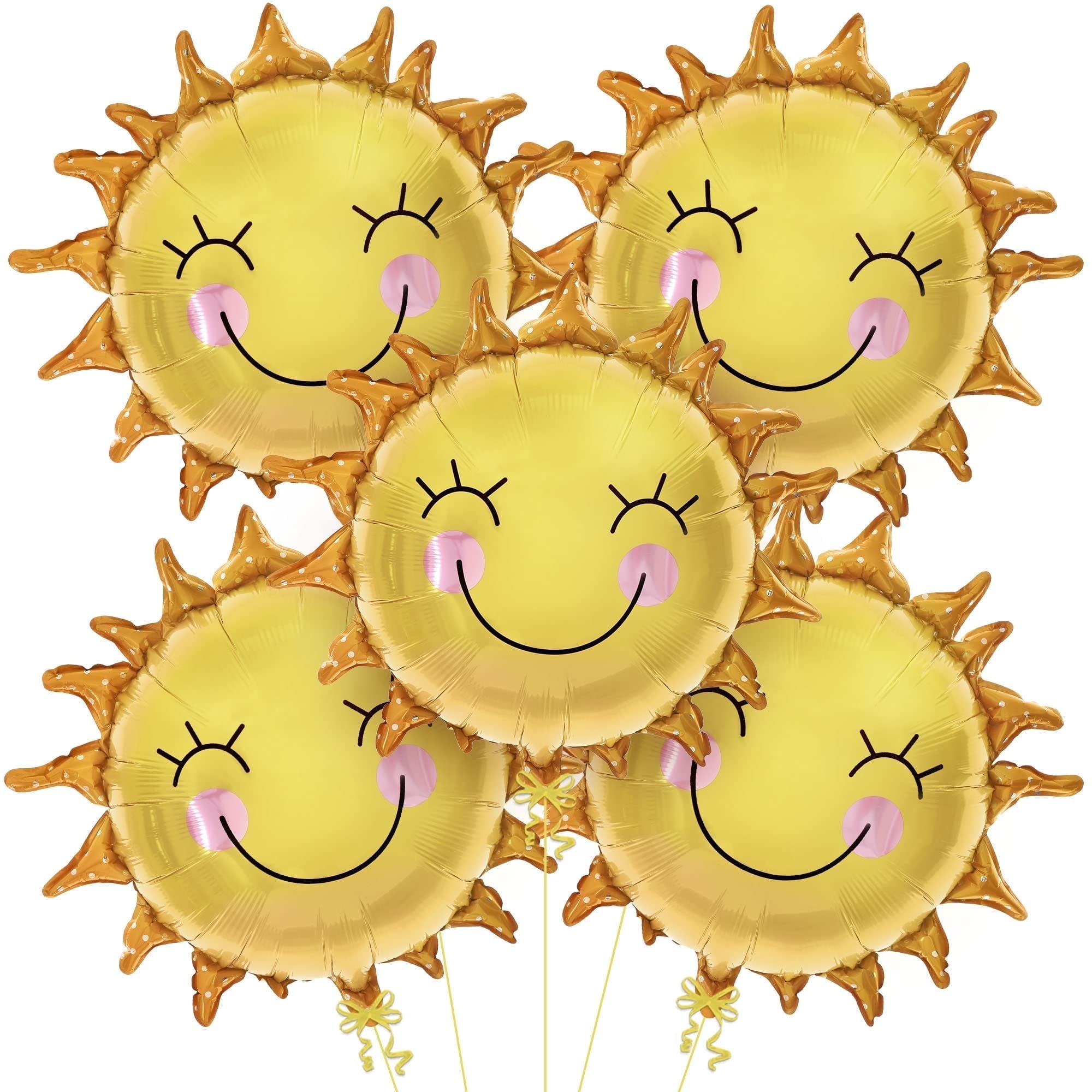 KatchOn, Smile Face Sun Balloons for Party - 26 Inch, Pack of 5 | Mylar ...