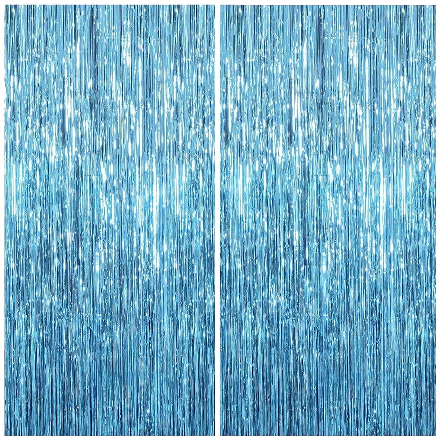 KatchOn, XtraLarge, Blue Foil Fringe Curtain - 8x3.2 Feet, Pack of 2 ...