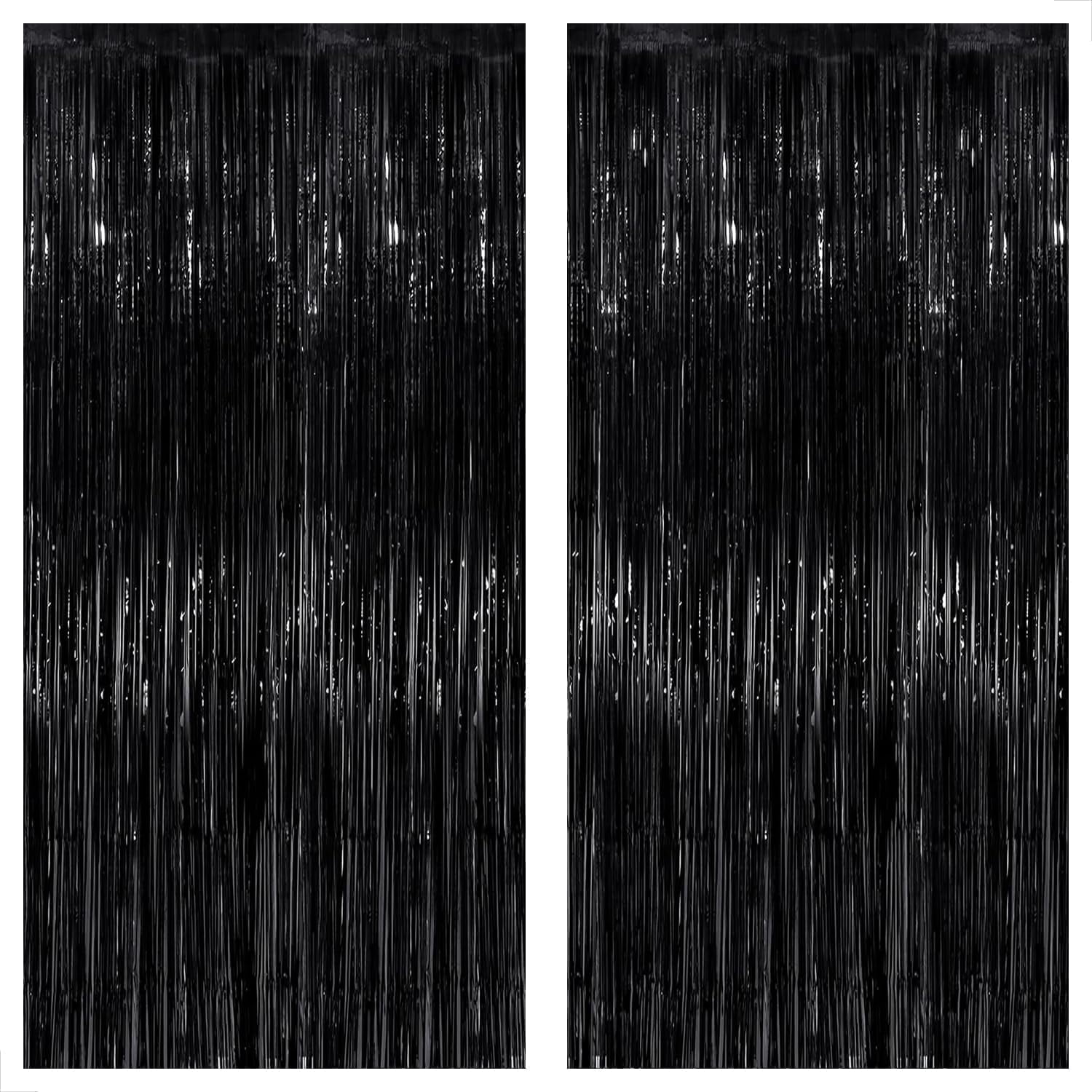 KatchOn XtraLarge Foil Black streamers - 3.2x10 Feet, Pack of 2 | Black ...