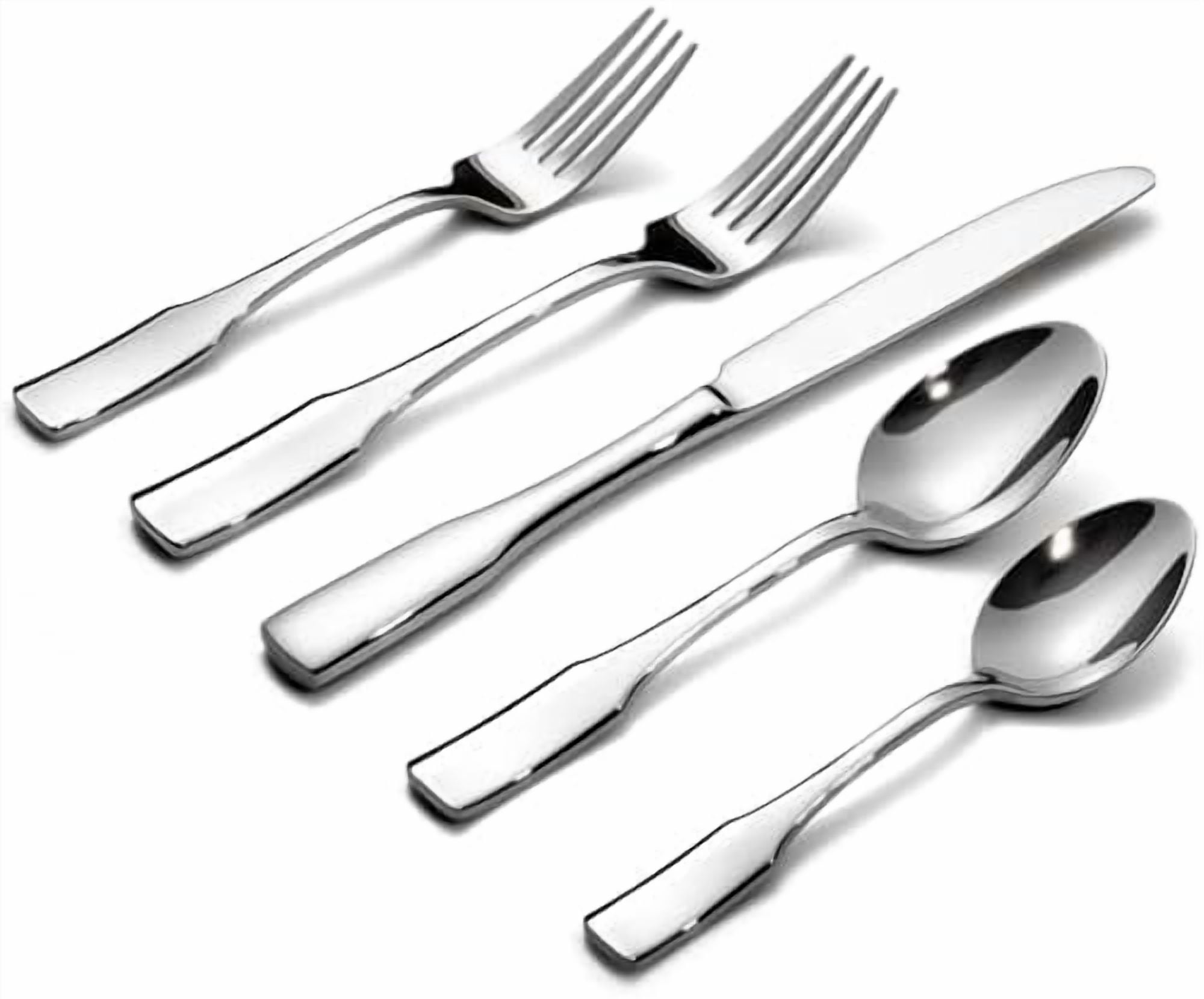 Kate 40-Piece Silverware Set,Service for 8,Stainless Steel Flatware Set ...