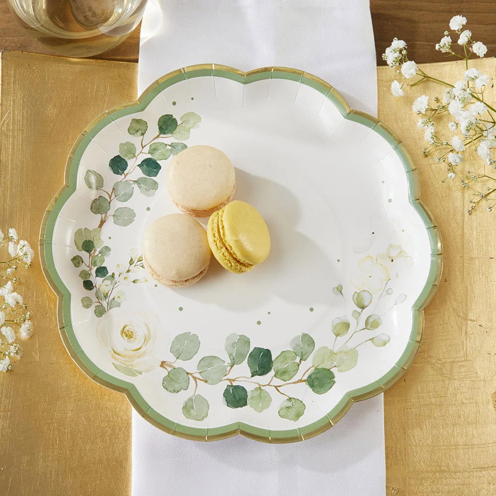 Kate Aspen 32 Pcs Botanical Garden Paper Plates, 9 Inch Heavy Duty ...