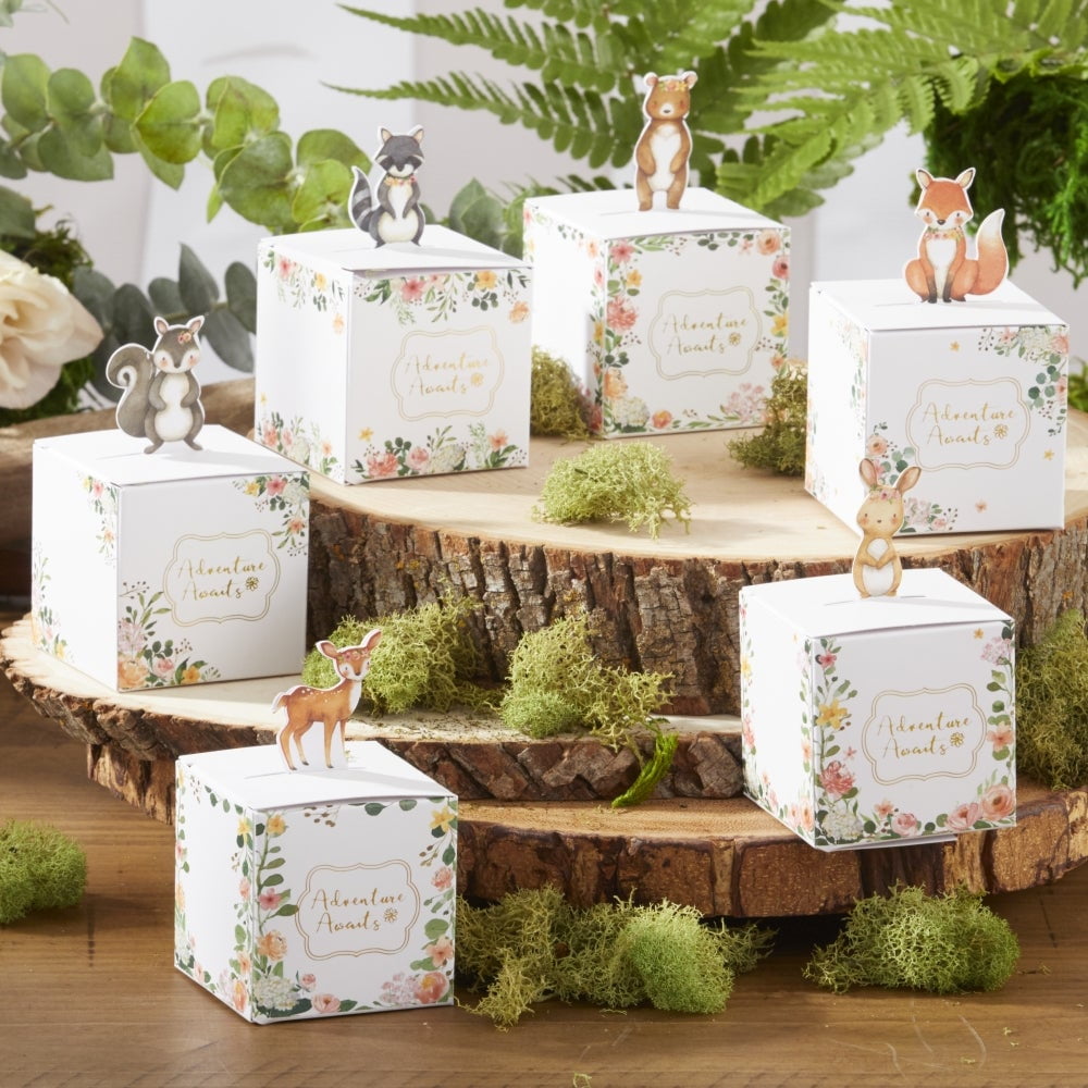 Kate Aspen 48 Pcs Woodland Baby Favor Box, Animal Design Party Candy ...
