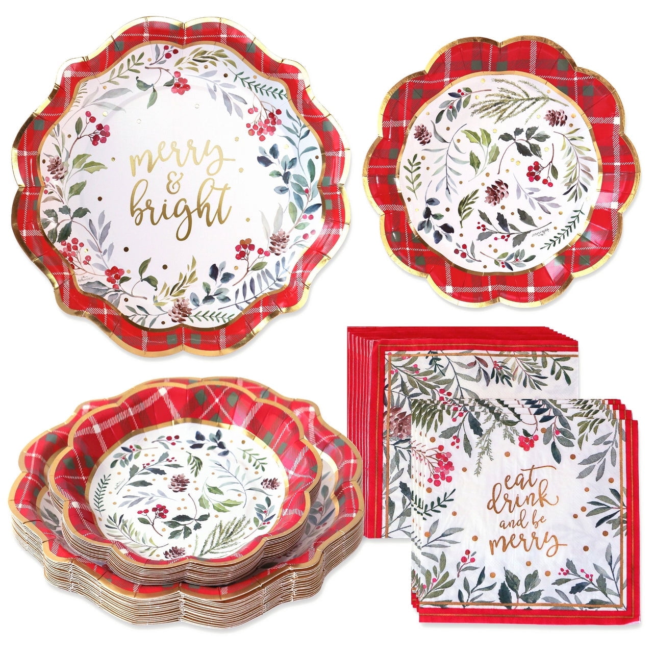 Kate Aspen 62pc Christmas Tableware Set Holiday Dinner Party Kit ...