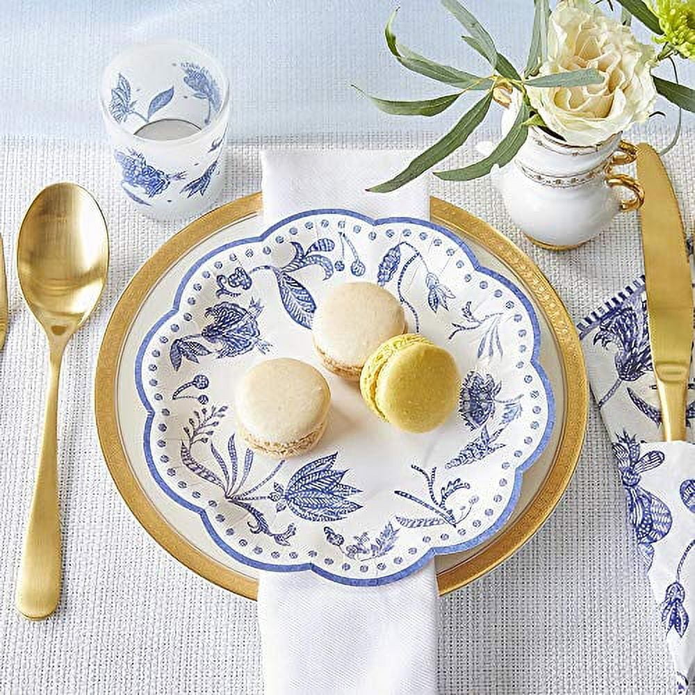 Kate Aspen Blue Willow 7 in. Decorative Premium Paper Plates (350 GSM ...