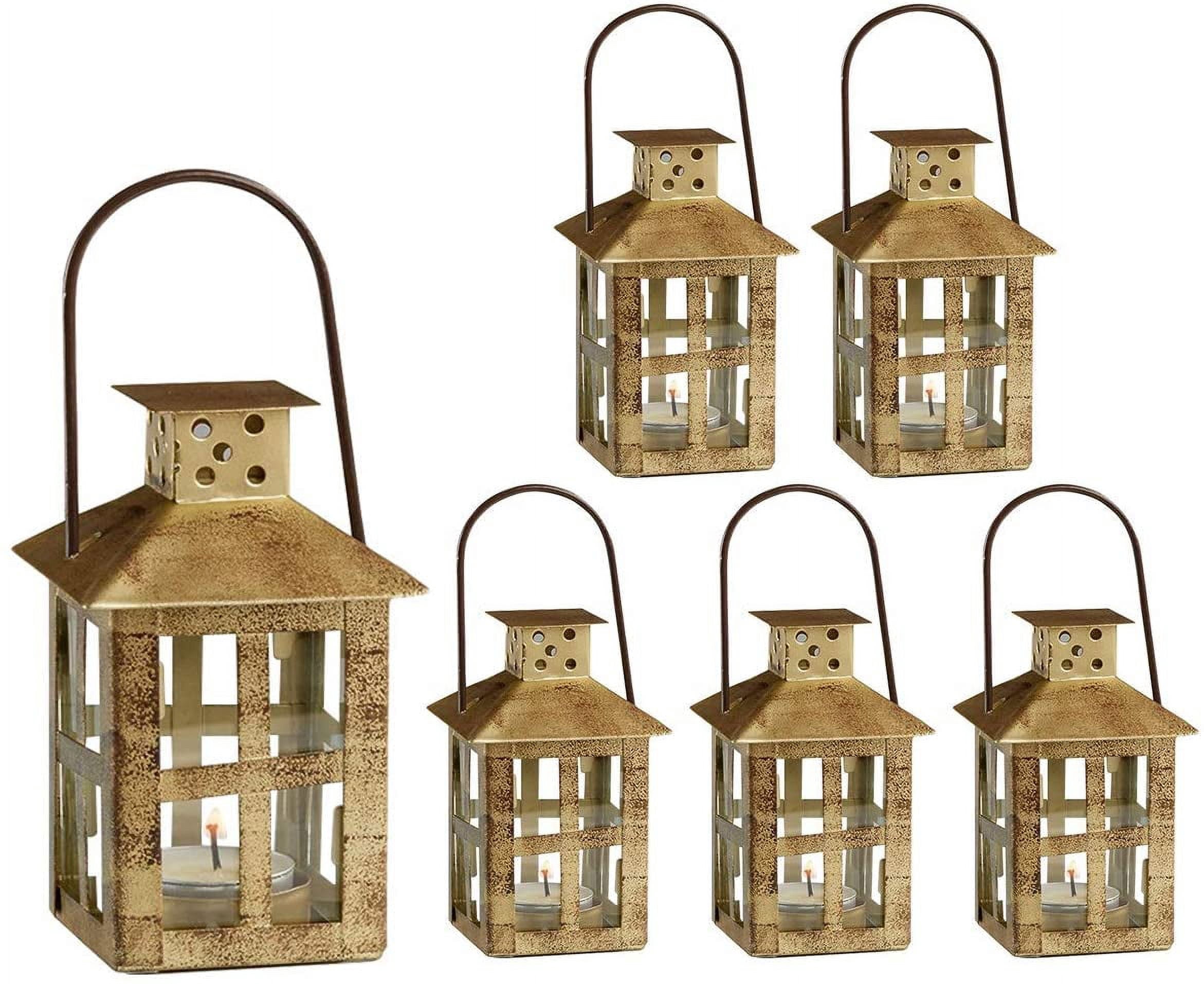 Kate Aspen Decorative Lanterns -Set of 6 - Distressed Metal Vintage ...