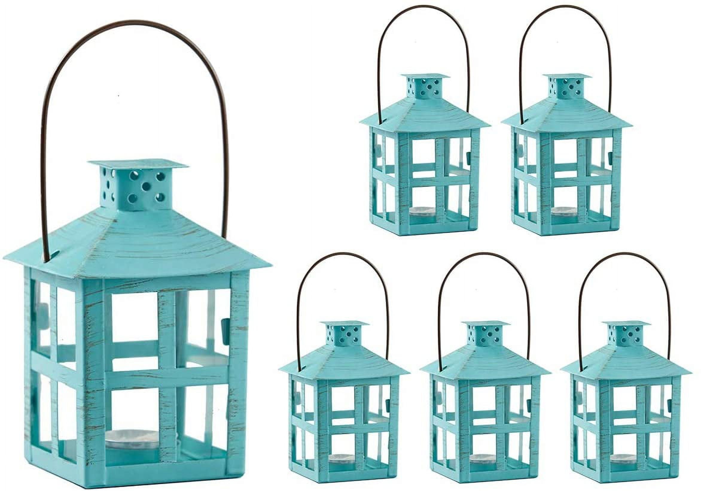 Kate Aspen Mini Decorative Lanterns - Set of 6 - Vintage Metal Lantern ...