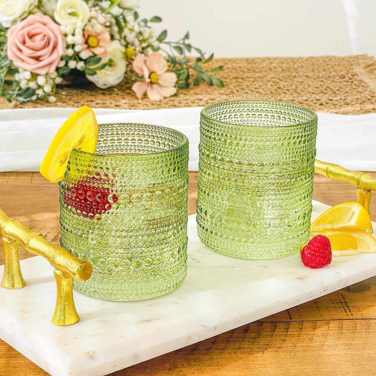 Kate Aspen Multi-Color Hobnail Beaded Drinking Glasses Set of 24, (10 ...