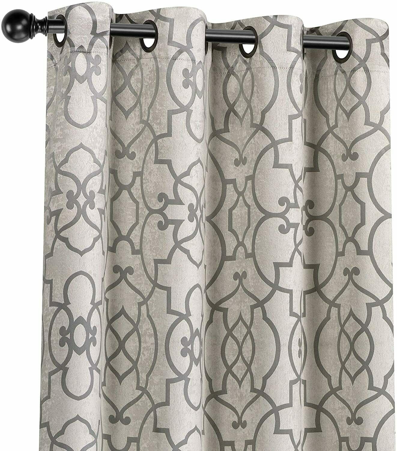 Kate Aurora 2 Pack Reversible Lattice Thermal Room Darkening Drapes ...