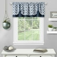 Kate Aurora Modern Geometric Button Tuck Window Valance - Navy ...