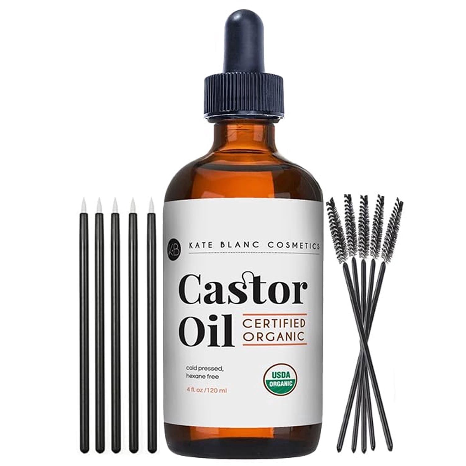 Kate Blanc Cosmetics Organic Castor Oil, 4 fl oz, Cold-Pressed Hexane ...