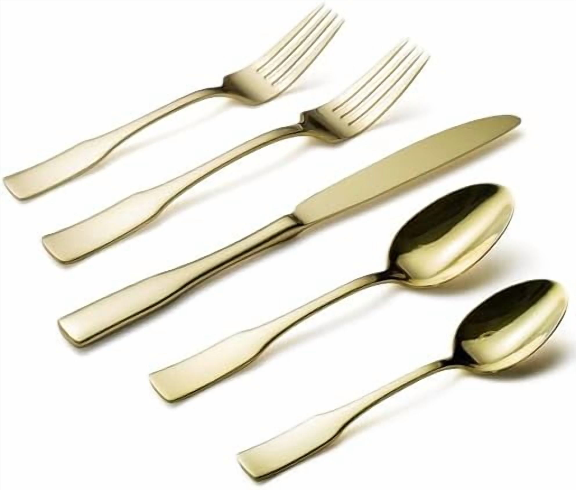 Kate Champagne Gold Mirror 40-Piece Silverware Set,Service for 8 ...