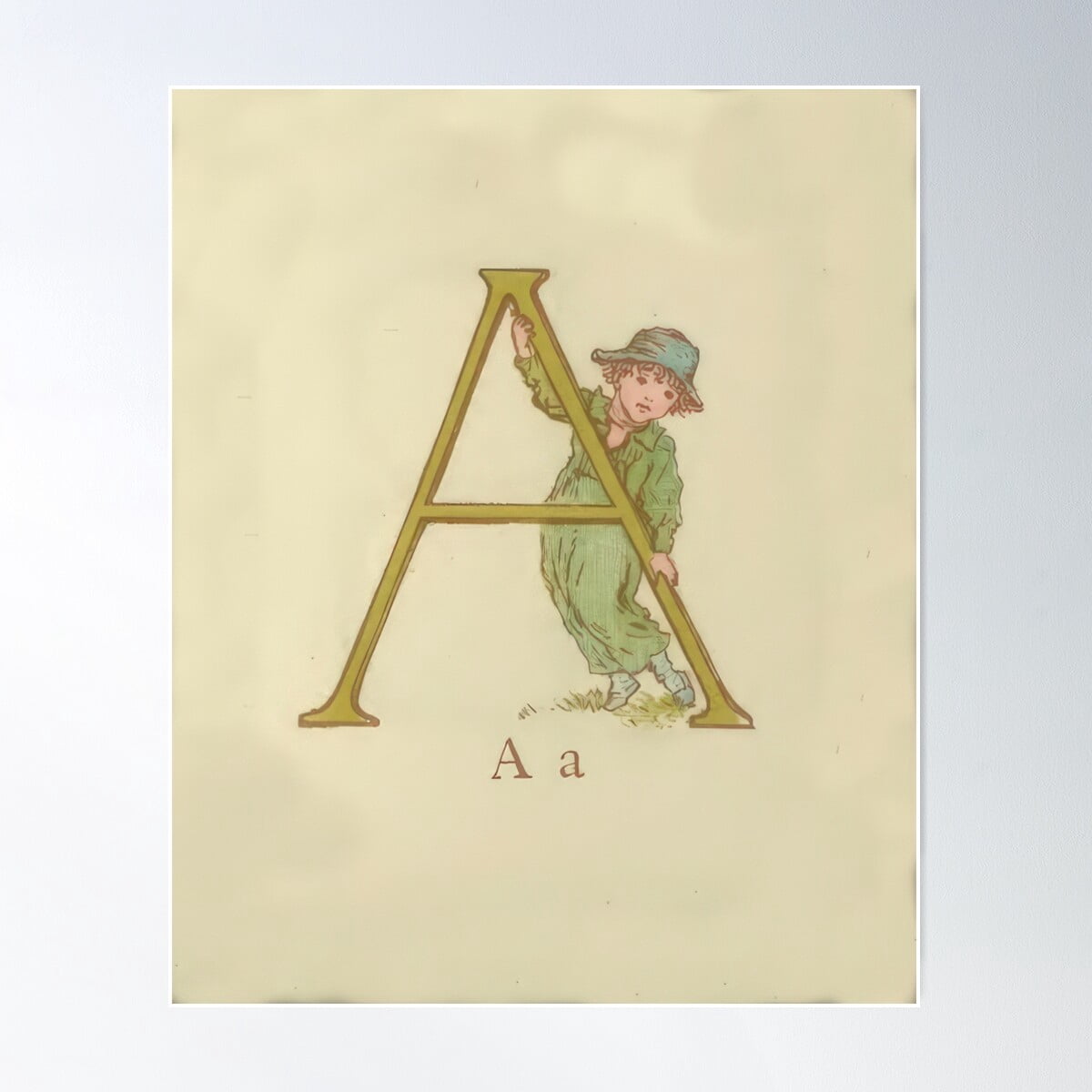 Kate Greenaway Letter A Poster Wall Art, Modern Wall Decor For Living ...