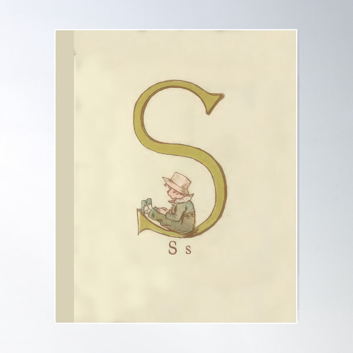 Kate Greenaway Letter S Poster Wall Art, Modern Wall Decor For Living ...