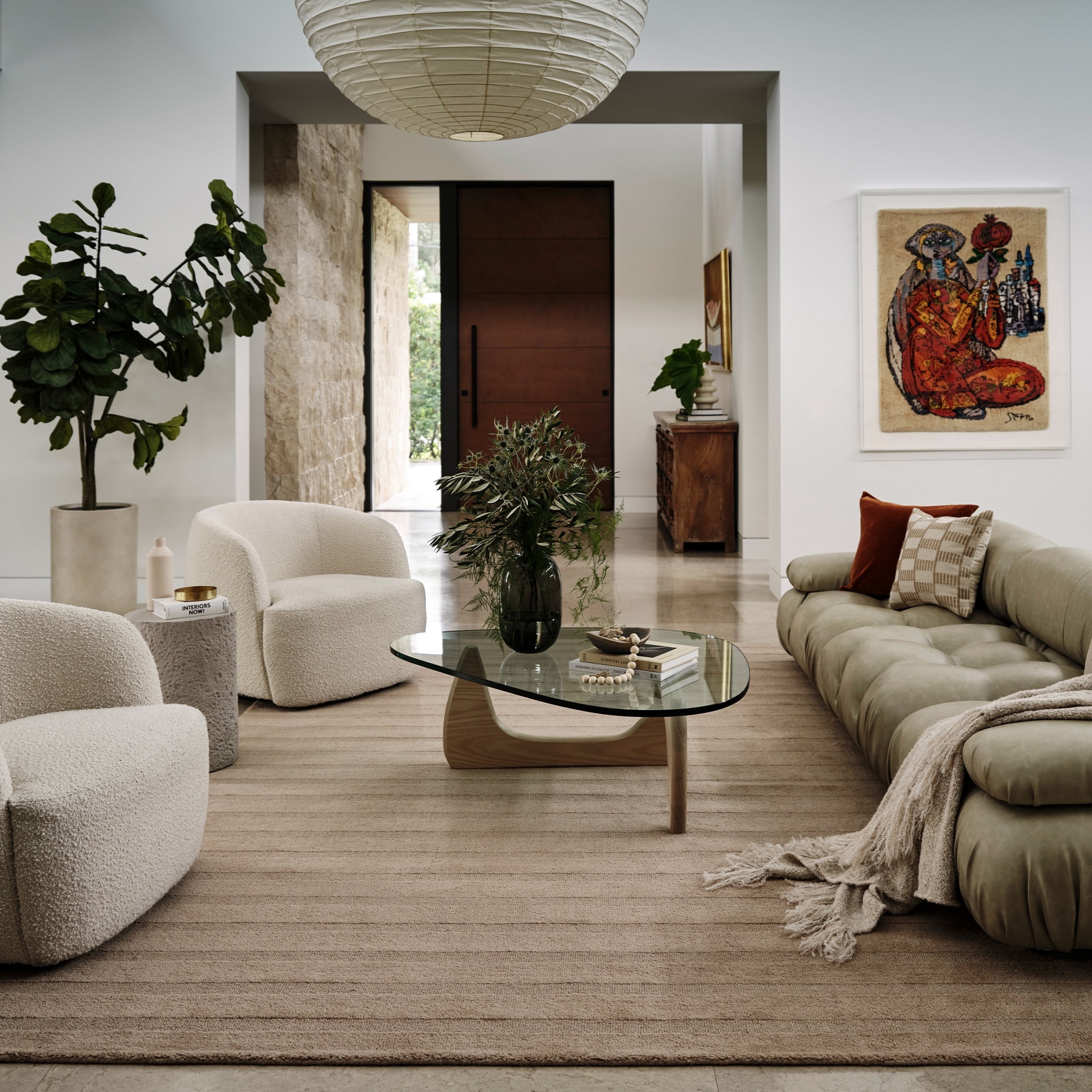 Rugs USA Vestry Striped Wool Area Rug, 9' 6" x 13' 6", Vestry Brown ...