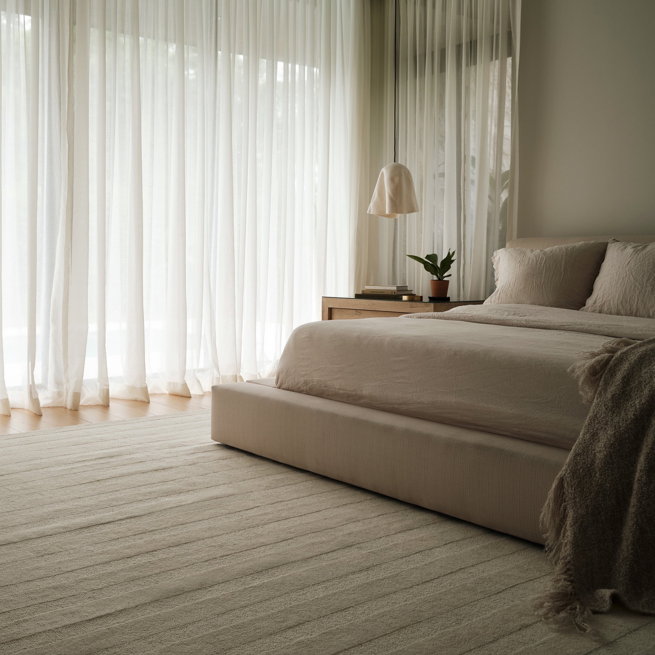 Rugs USA Vestry Striped Wool Area Rug, 9' 6" x 13' 6", Vestry Ivory ...