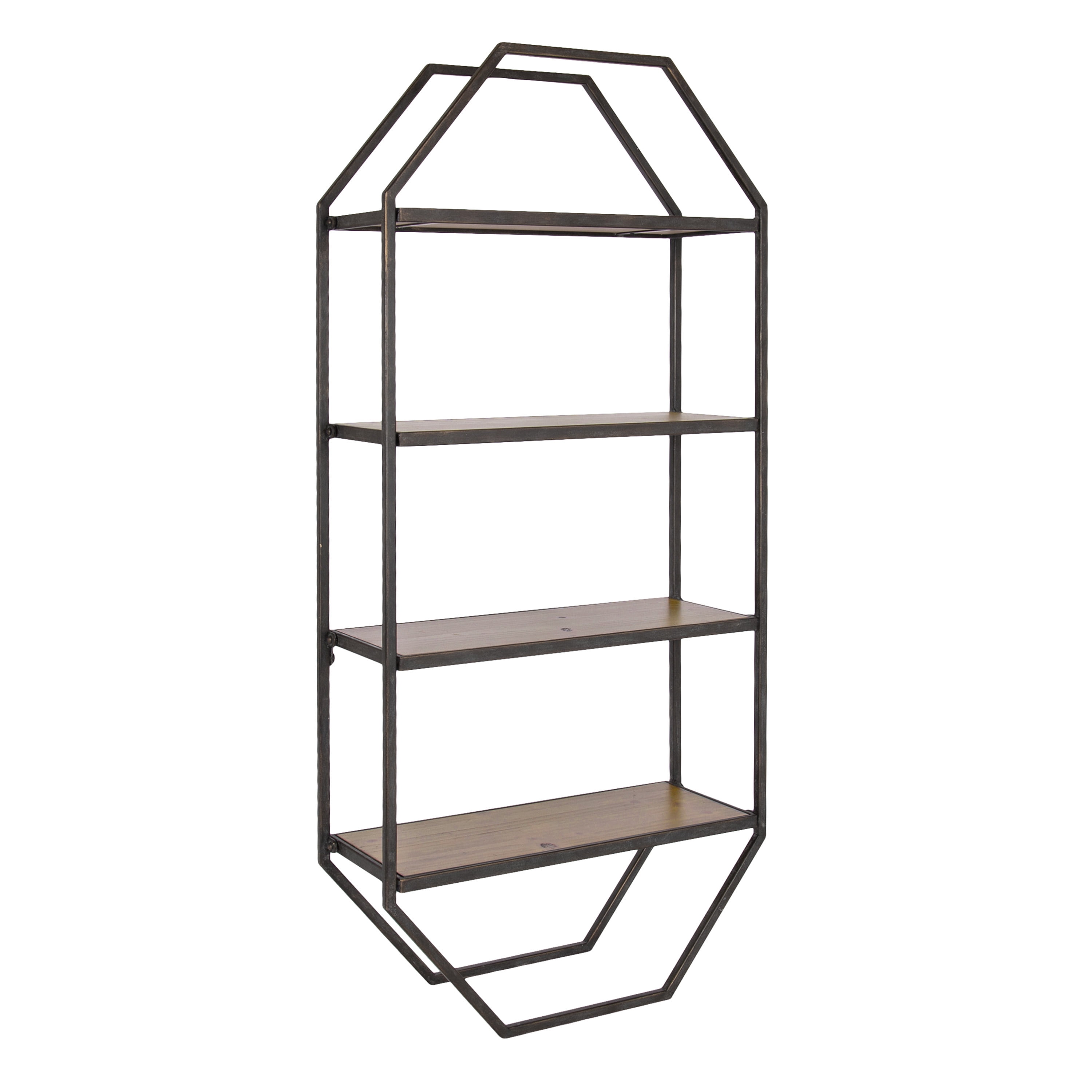 Kate and Laurel Adela Modern Farmhouse Octagon Folding Shelf, 19 x 41 ...