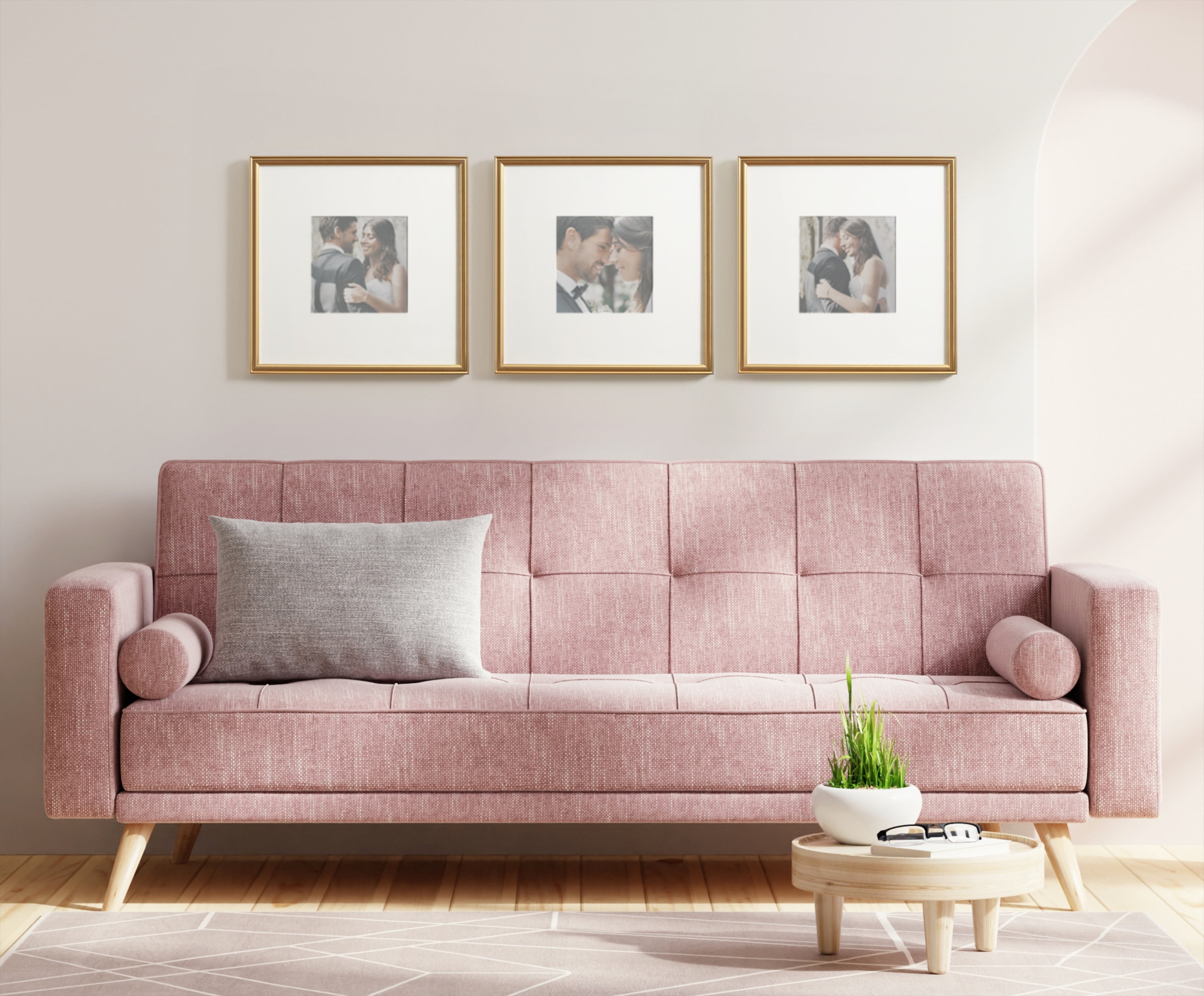 Kate and Laurel Adlynn Square Picture Frame Set of 3, 16 x 16 matted to ...