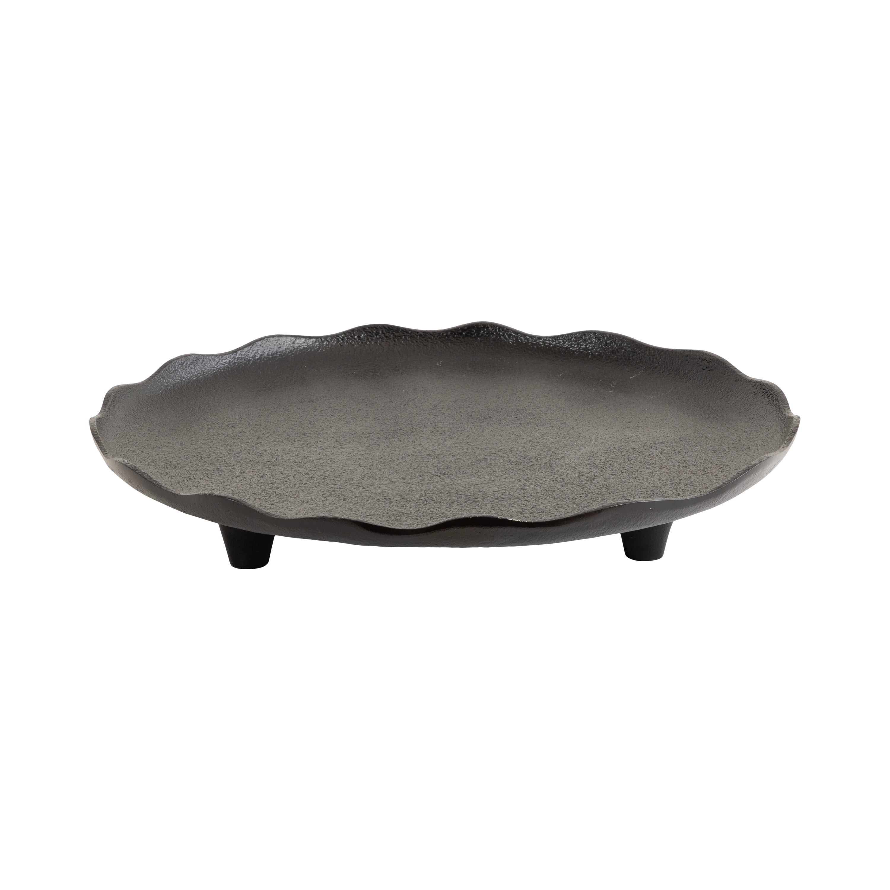 Kate and Laurel Alessia Modern Decorative Scalloped Round Footed Metal ...