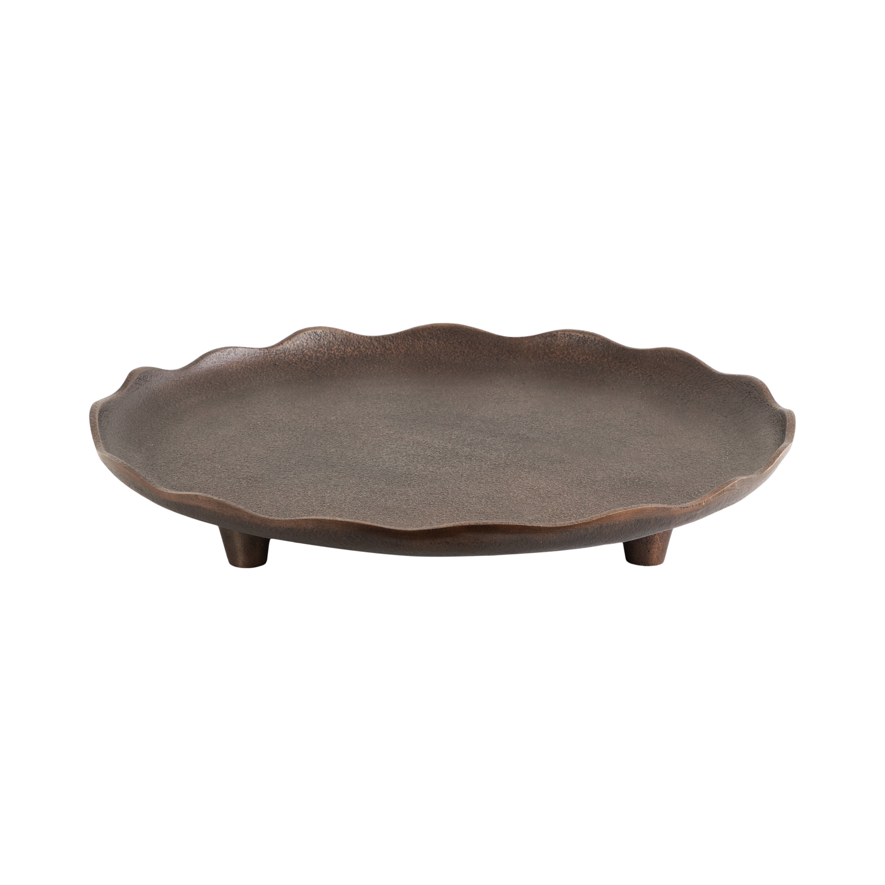 Kate and Laurel Alessia Modern Decorative Scalloped Round Footed Metal ...