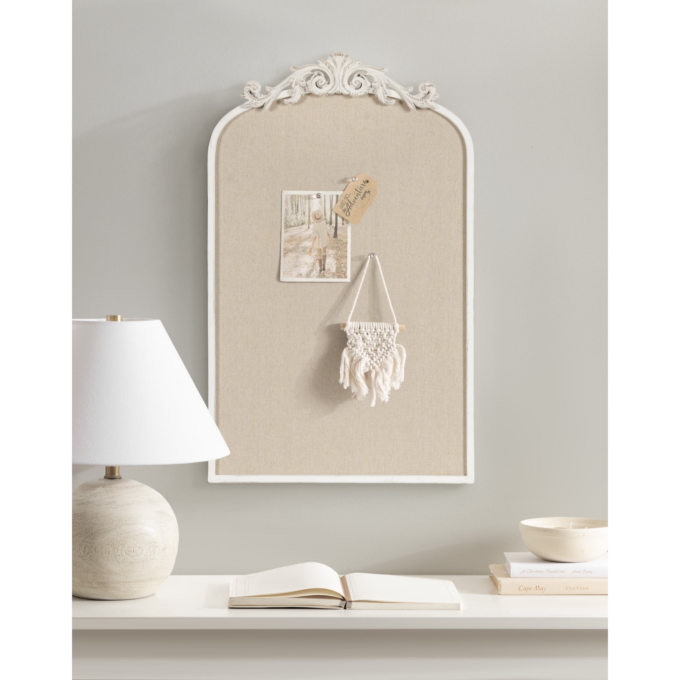 Kate and Laurel Arendahl Decorative Arch Pinboard, 19 x 31, White ...