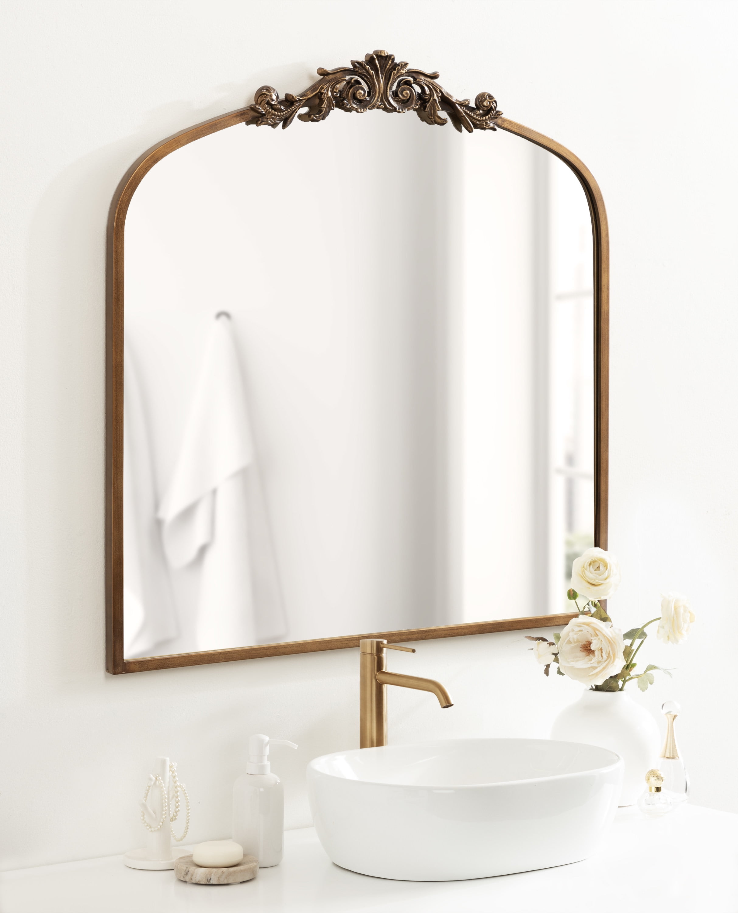 Kate and Laurel Arendahl Traditional Square Arched Metal Wall Mirror ...