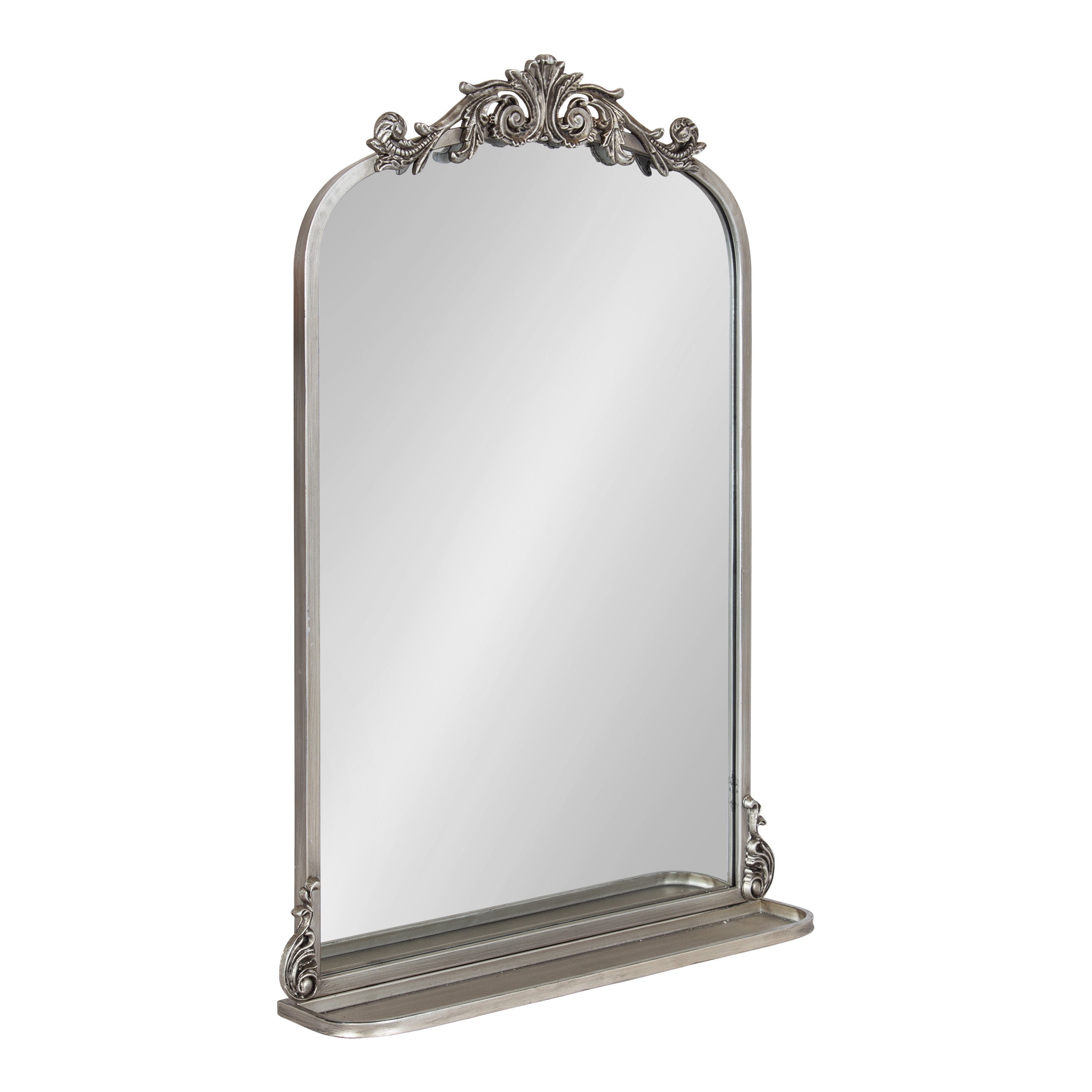 Kate & Laurel Arendahl Silver Vintage Mirror with Shelf, 21x32, Baroque ...