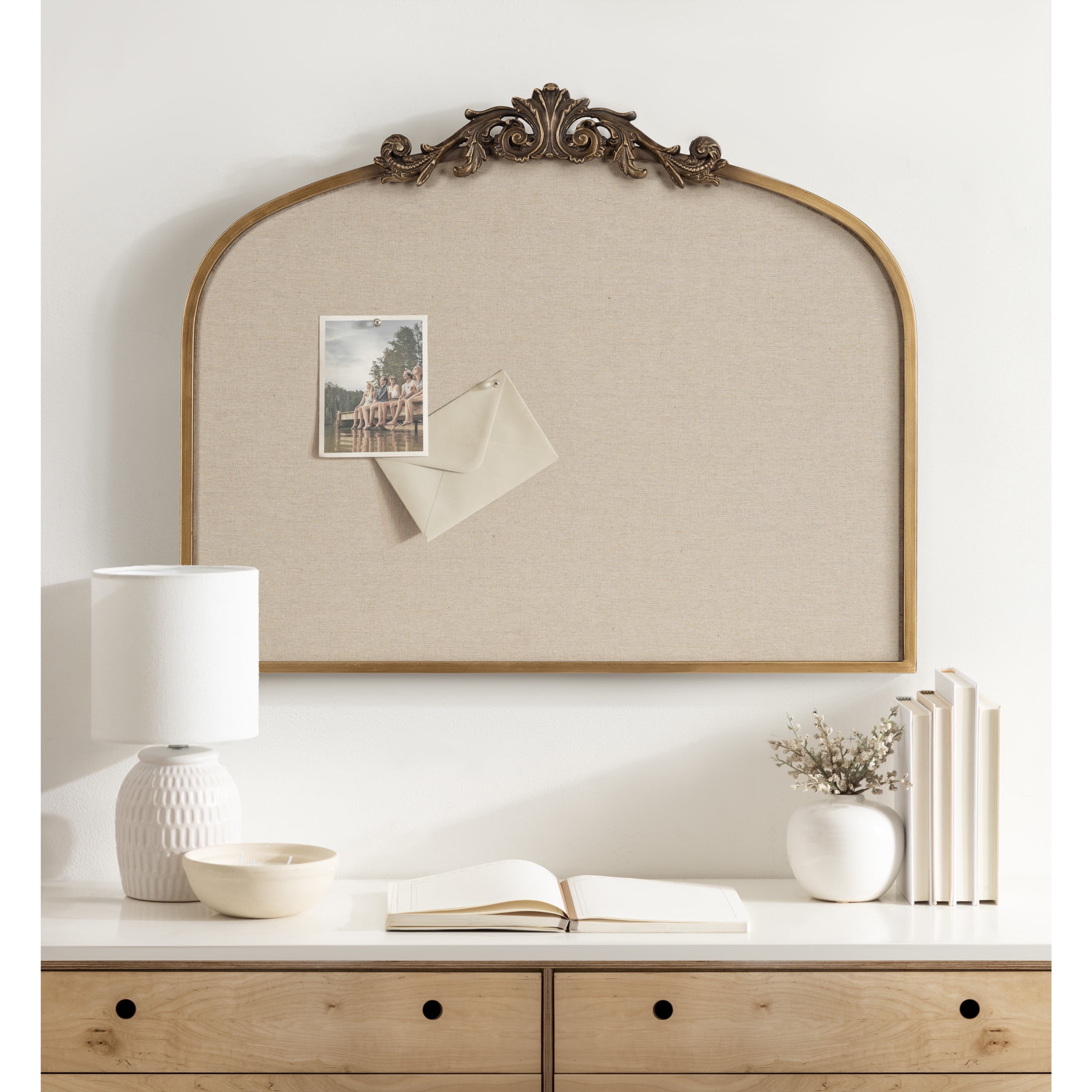 Kate and Laurel Arendahl Wide Decorative Arch Pinboard, 30 x 24, Gold ...