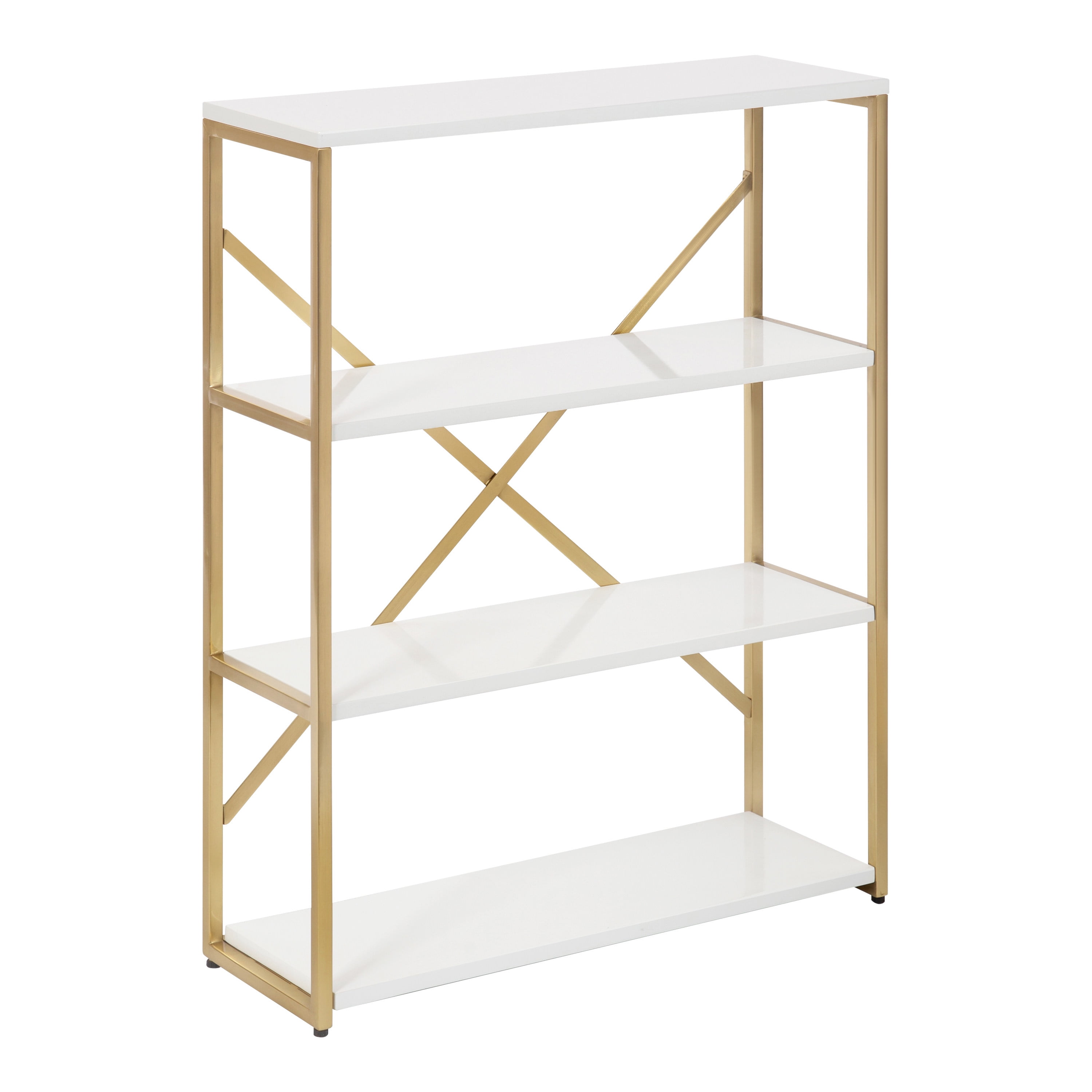Kate and Laurel Ascott Modern Glam Rectangle Wall Shelf, 24 x 32, White ...