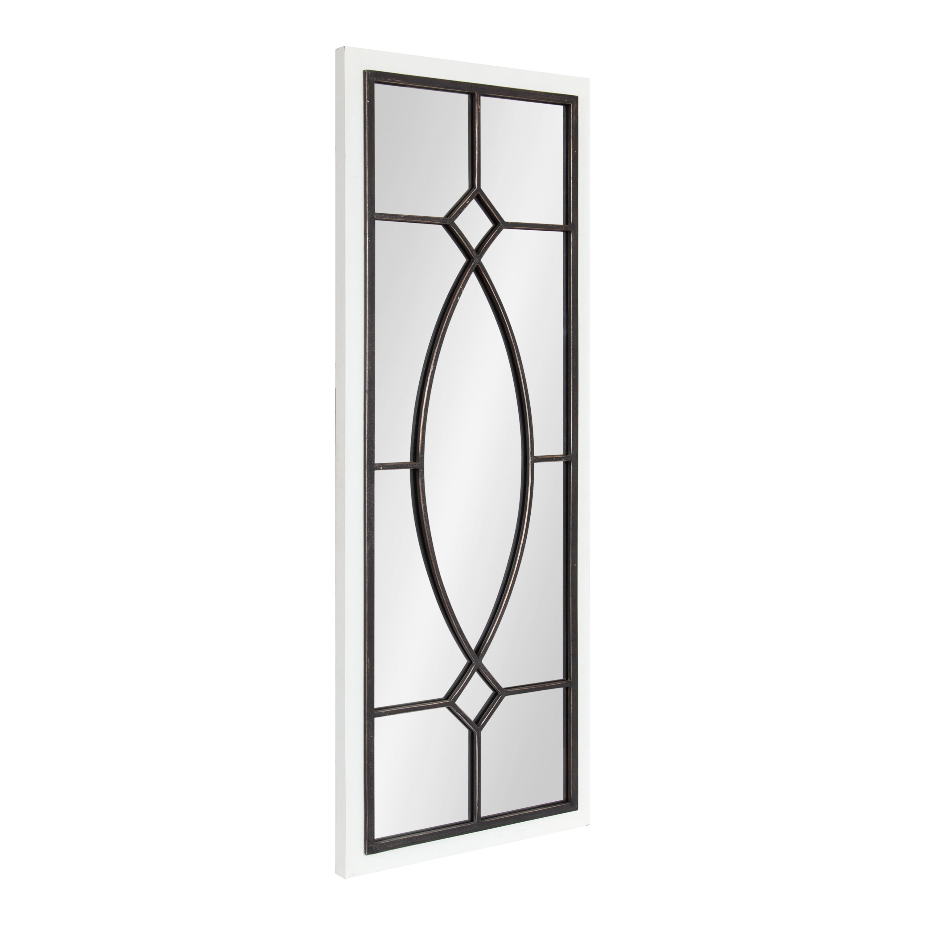 Kate and Laurel Bakersfield Farmhouse Windowpane Rectangle Wall Mirror ...