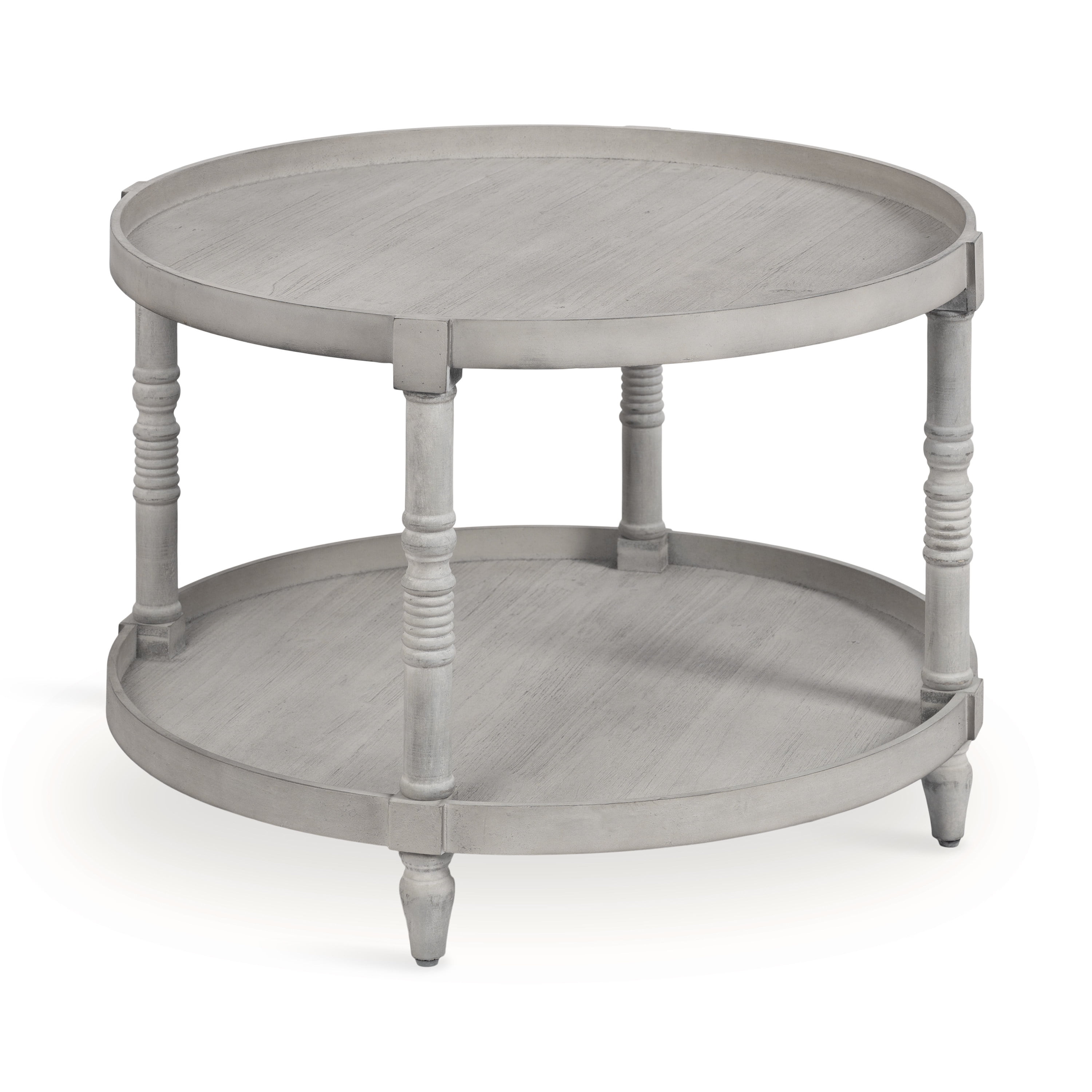 Kate and Laurel Bellport Round Coffee Table, Two-Tier Design, Rustic ...