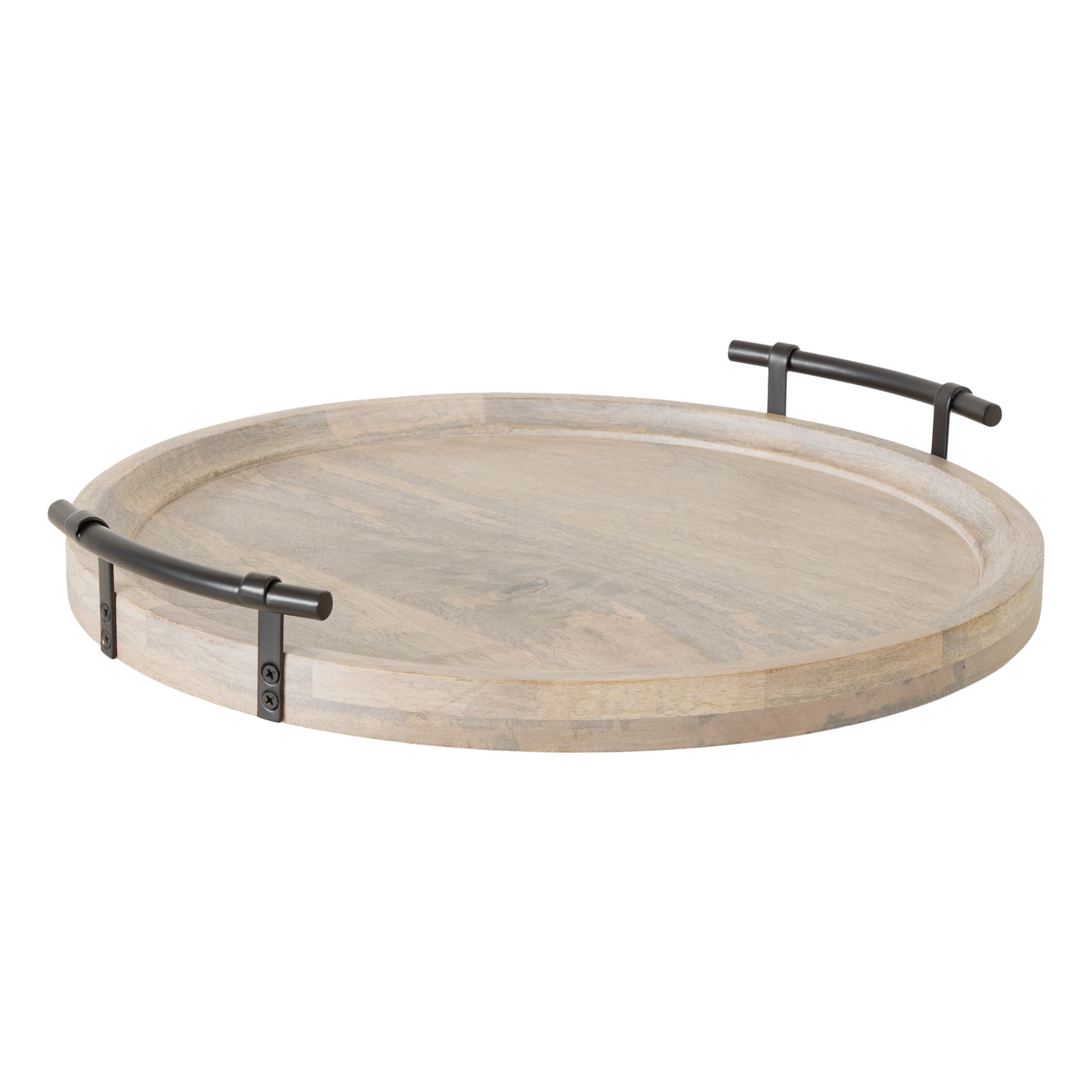 Kate and Laurel Bruillet Farmhouse Wood Round Lazy Susan Tray, 20 x 20 ...