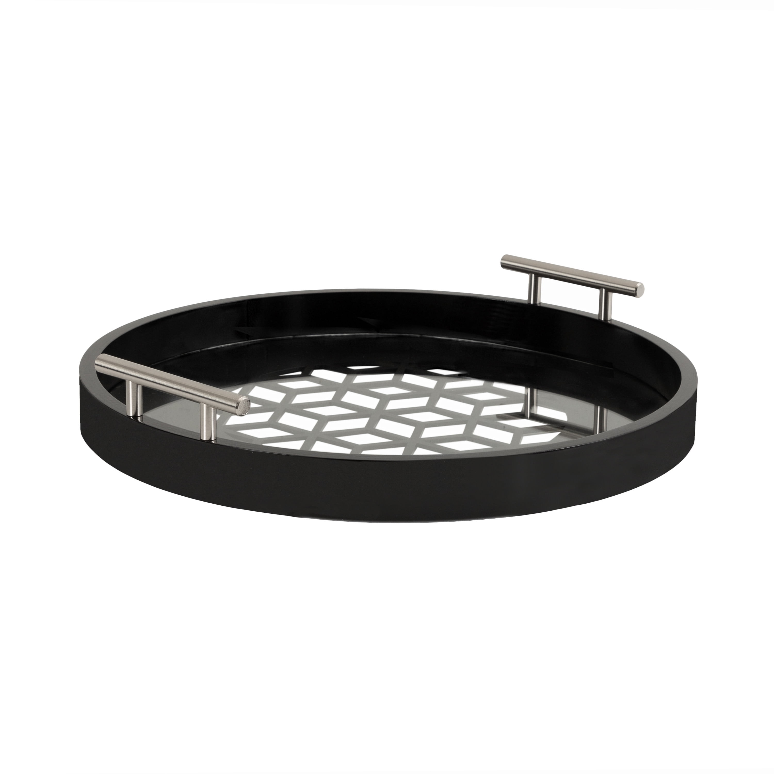 Kate and Laurel Caspen Cut Out Pattern Decorative Round Tray with ...