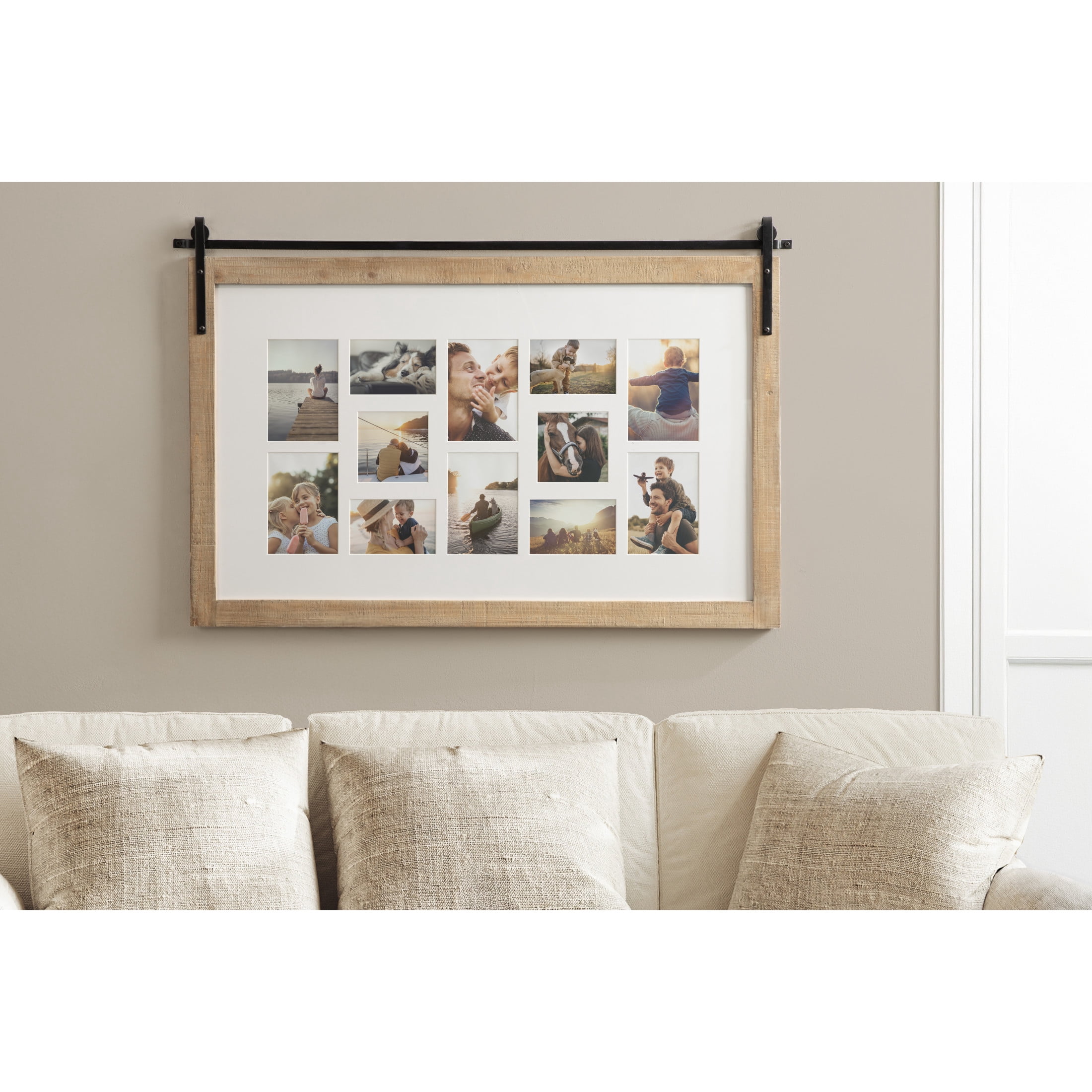 Kate and Laurel Cates Farmhouse Wide Wooden Collage Picture Frame, 40 x ...