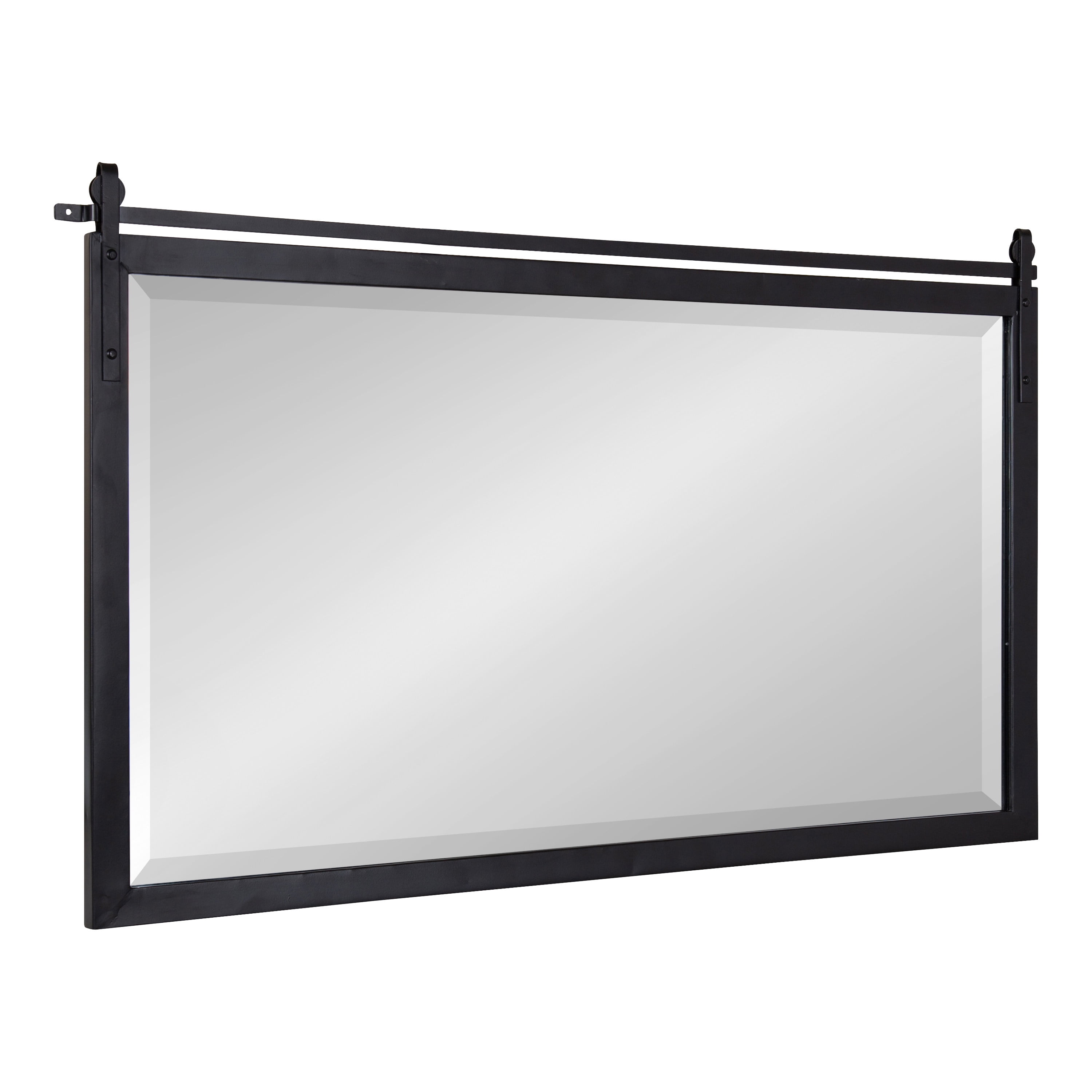 Kate and Laurel Chadbolt Modern Horizontal Wall Mirror, 42 x 26, Black ...