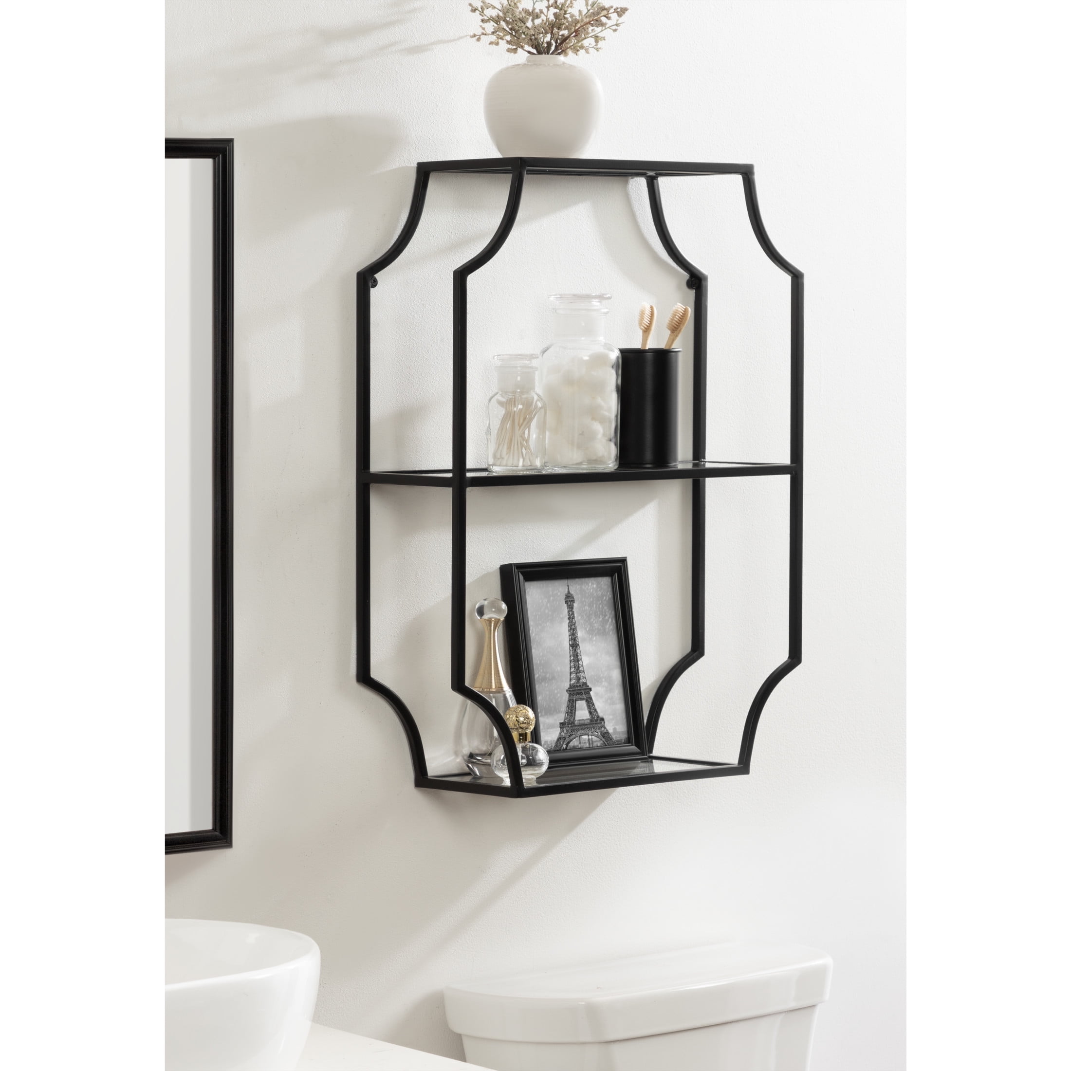 Kate and Laurel Ciel Glam Geometric Rectangular Wall Shelf, 18 x 24 ...