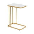 Kate and Laurel Credele Modern Glam Marble C-Table End Table, 12 x 19 x ...