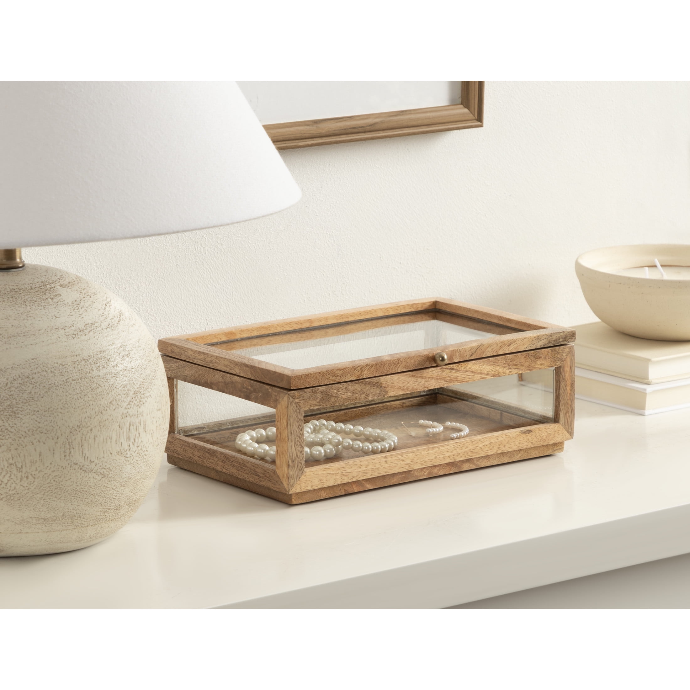 Kate and Laurel Curiel Decorative Glass Box for Tabletop Storage, 10 x ...