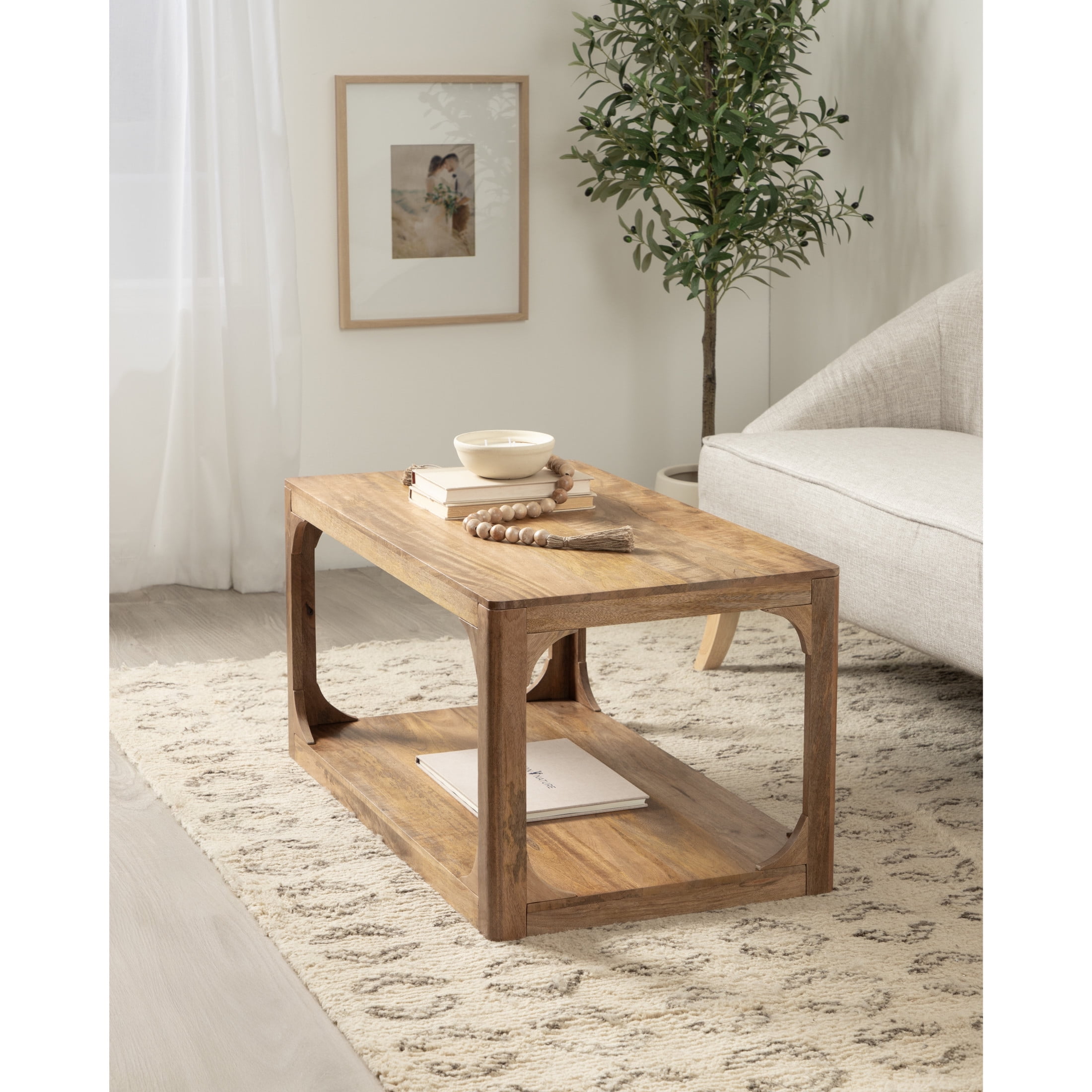 Kate and Laurel Dahl Transitional Rectangular Coffee Table, 36 x 20 x ...