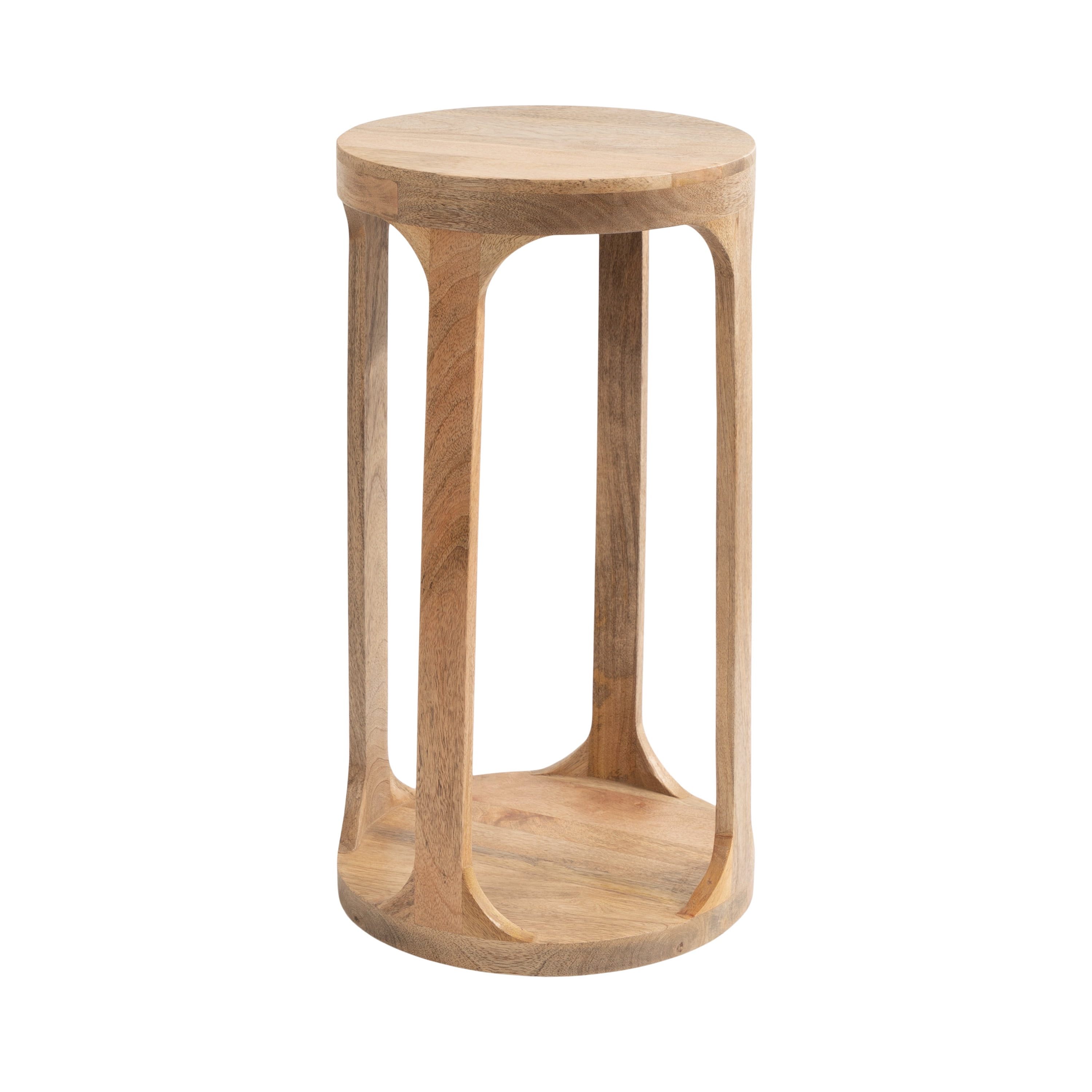 Kate and Laurel Dahl Wooden Round Drink Table, 12 x 23, Natural Brown ...