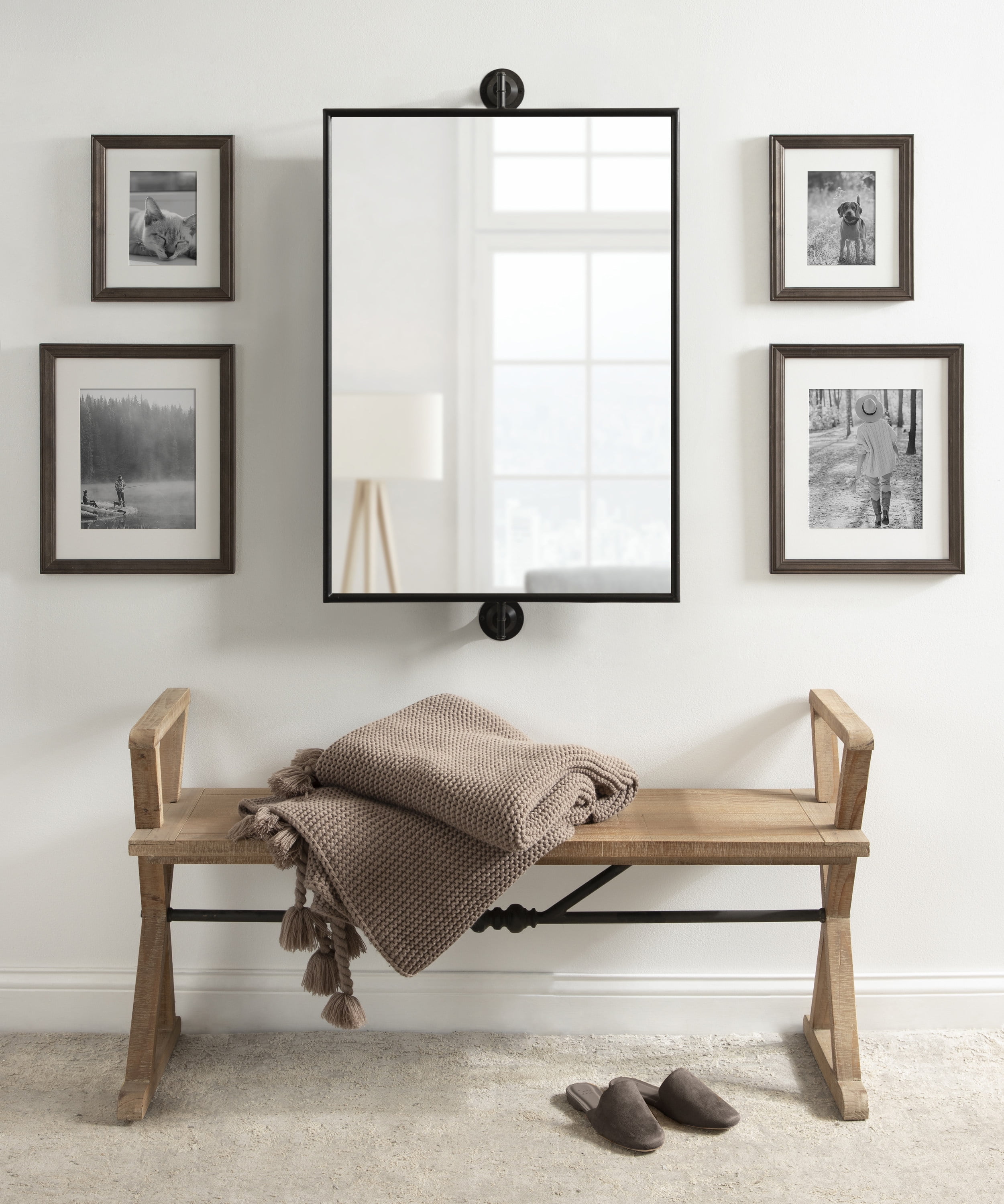 Kate and Laurel Darbridge Farmhouse Rectangle Pivot Mirror, 24 x 40 ...