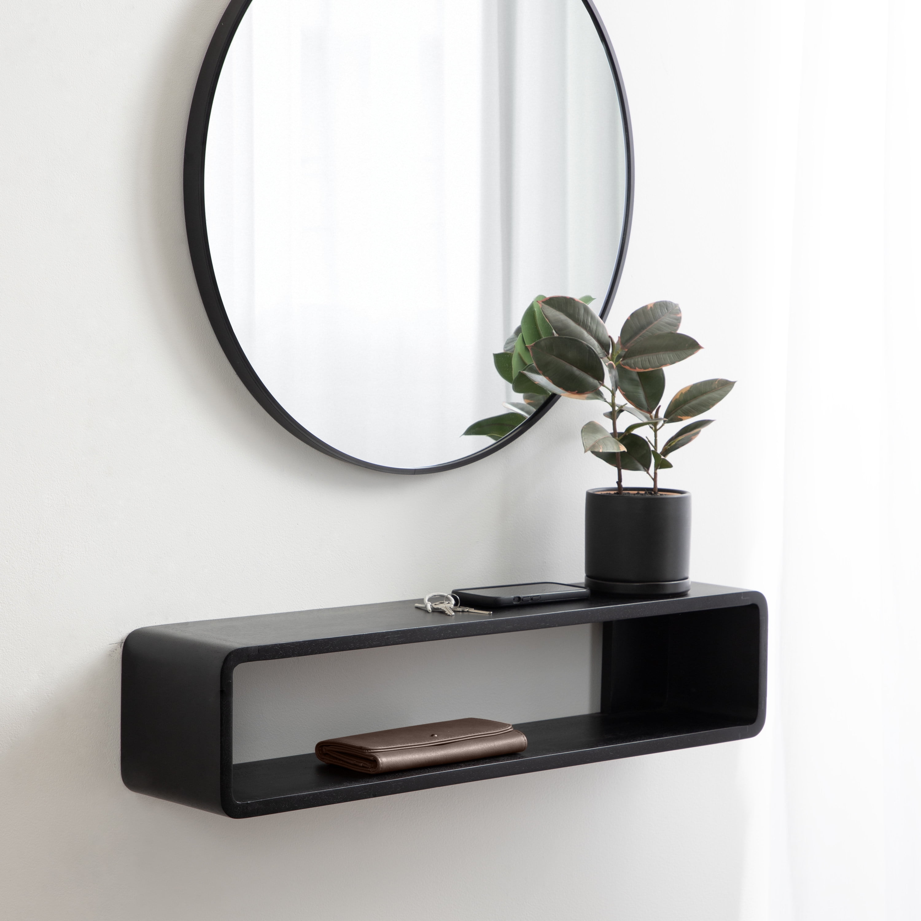 Kate and Laurel Deguara Modern Wood Floating Console Table, 30 x 7 x 7 ...