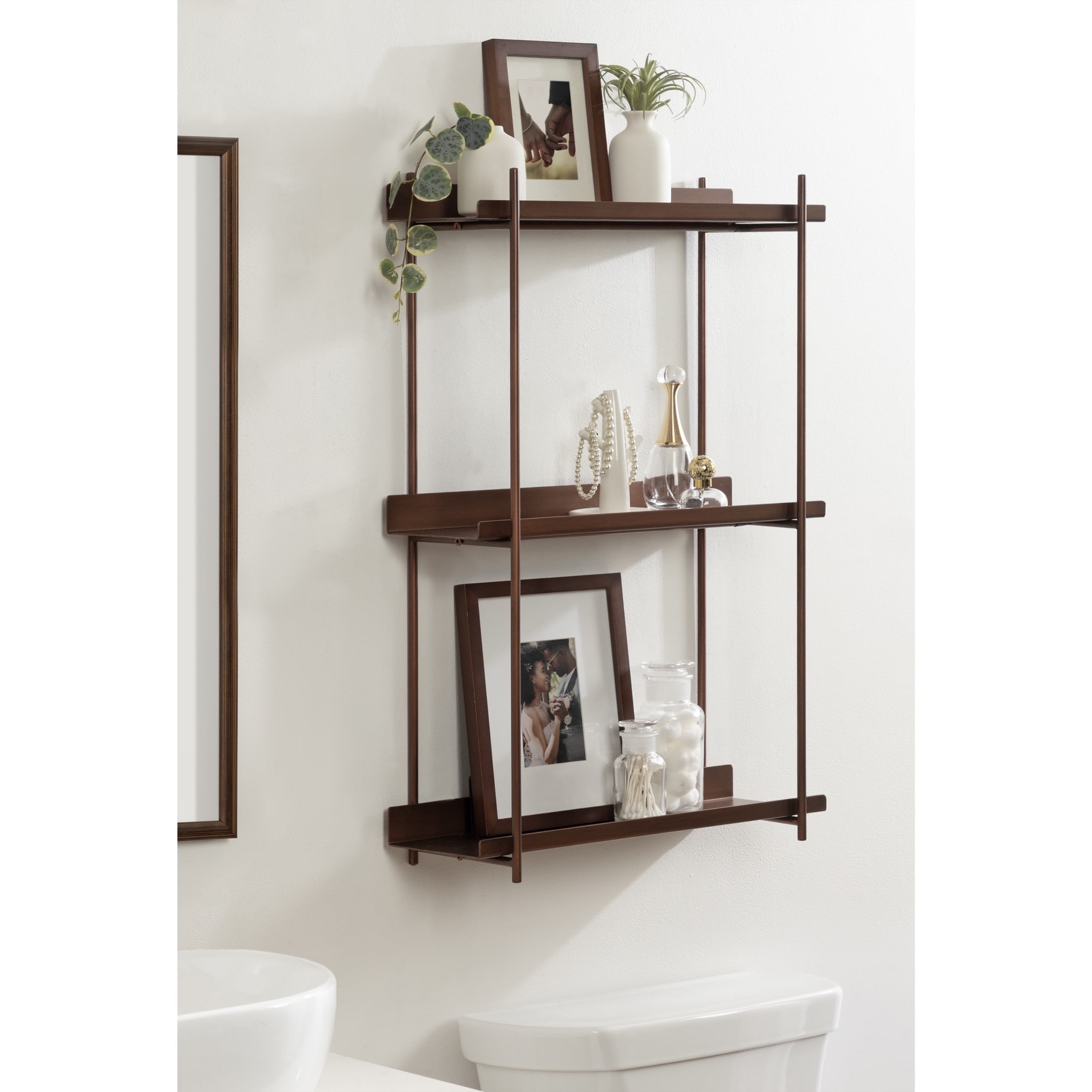 Kate and Laurel Dominic Modern Metal Bathroom Shelf, 20 x 7 x 30 ...